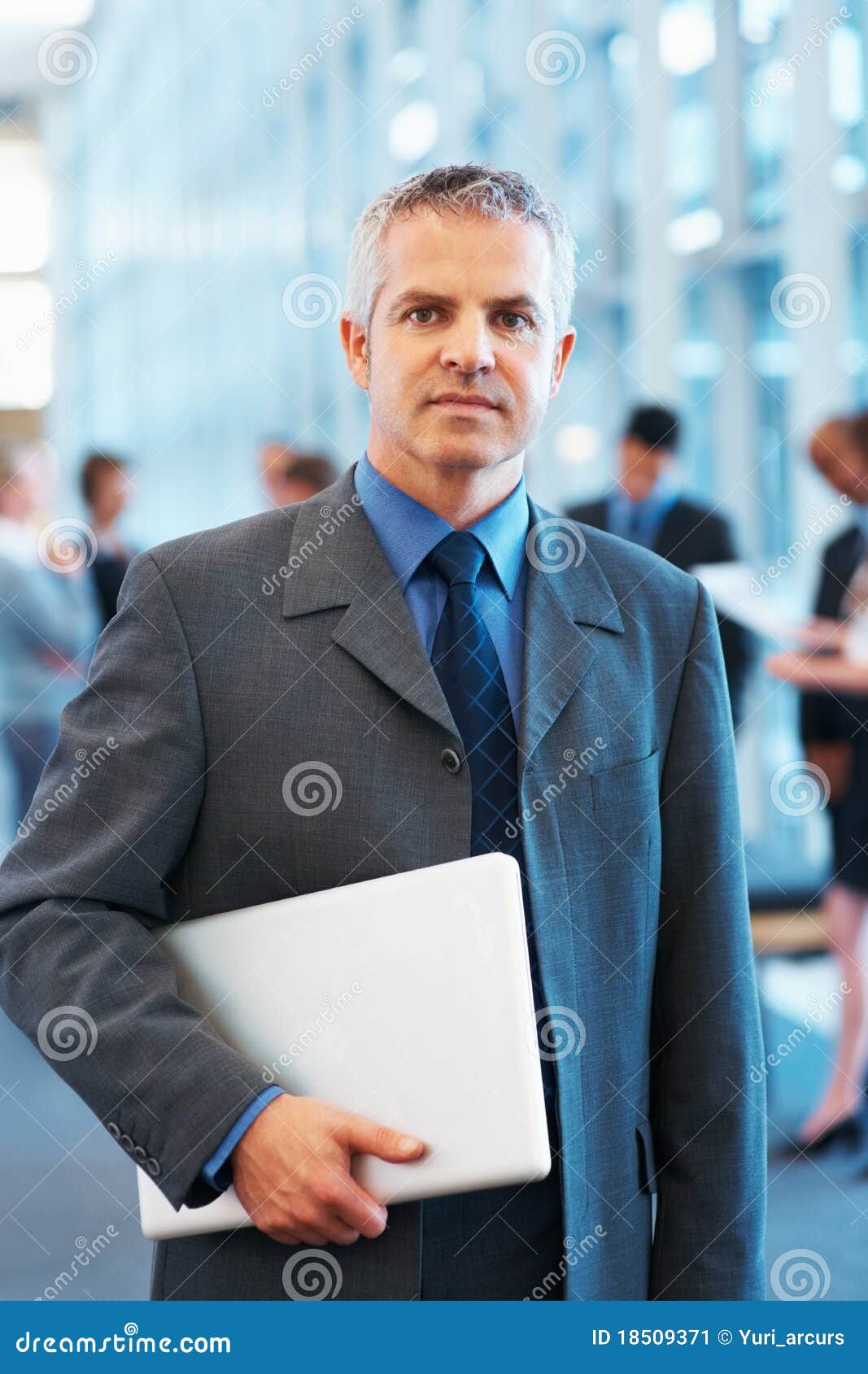 Business Man Carrying a Laptop Stock Image - Image of colleague, female ...