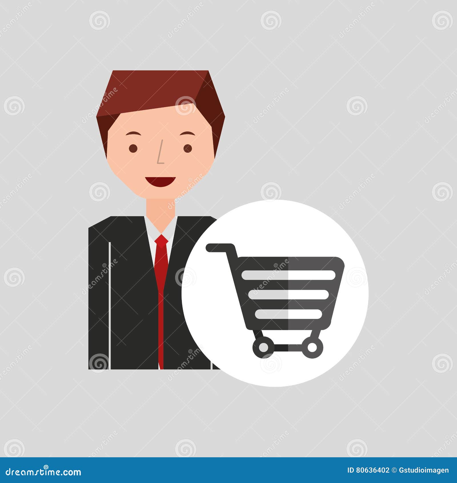 Business Man Cartoon and E-commerce Stock Vector - Illustration of ...