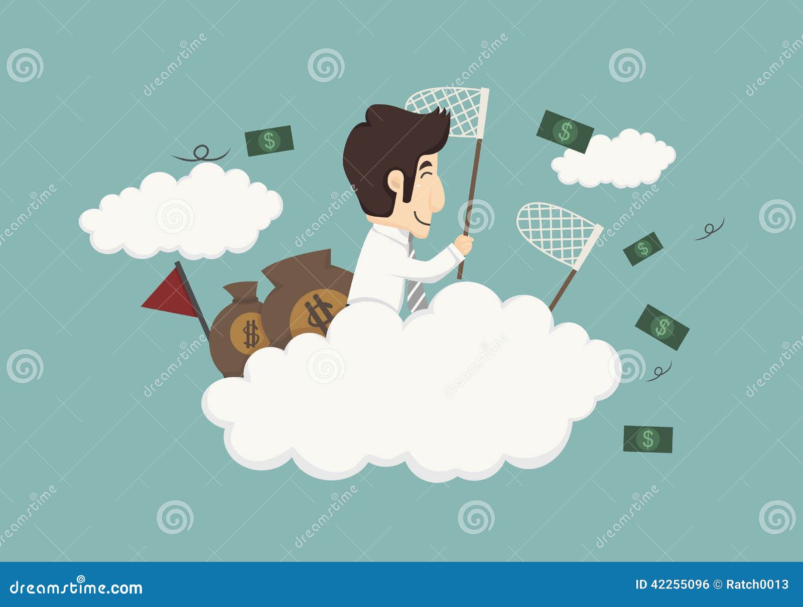 Business Man Catching Money Stock Vector - Illustration of metaphor ...