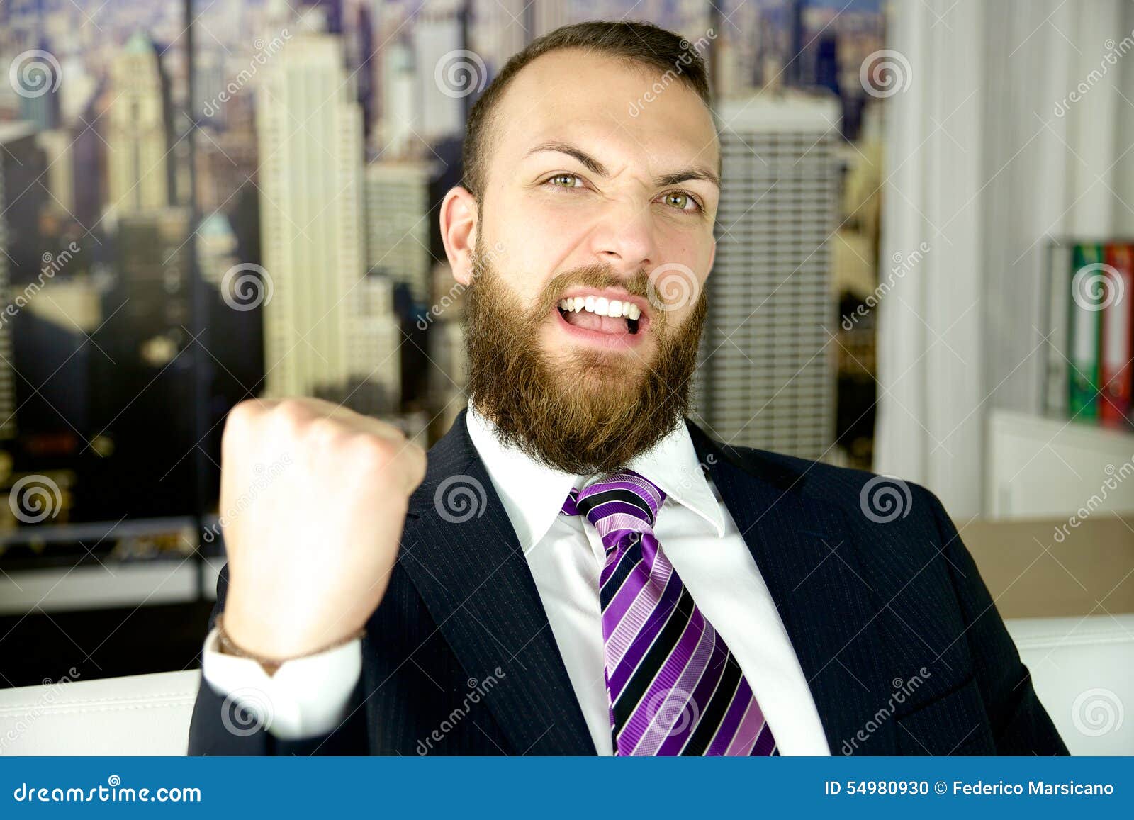 Business Man Celebrating Success in Office Stock Photo - Image of ...