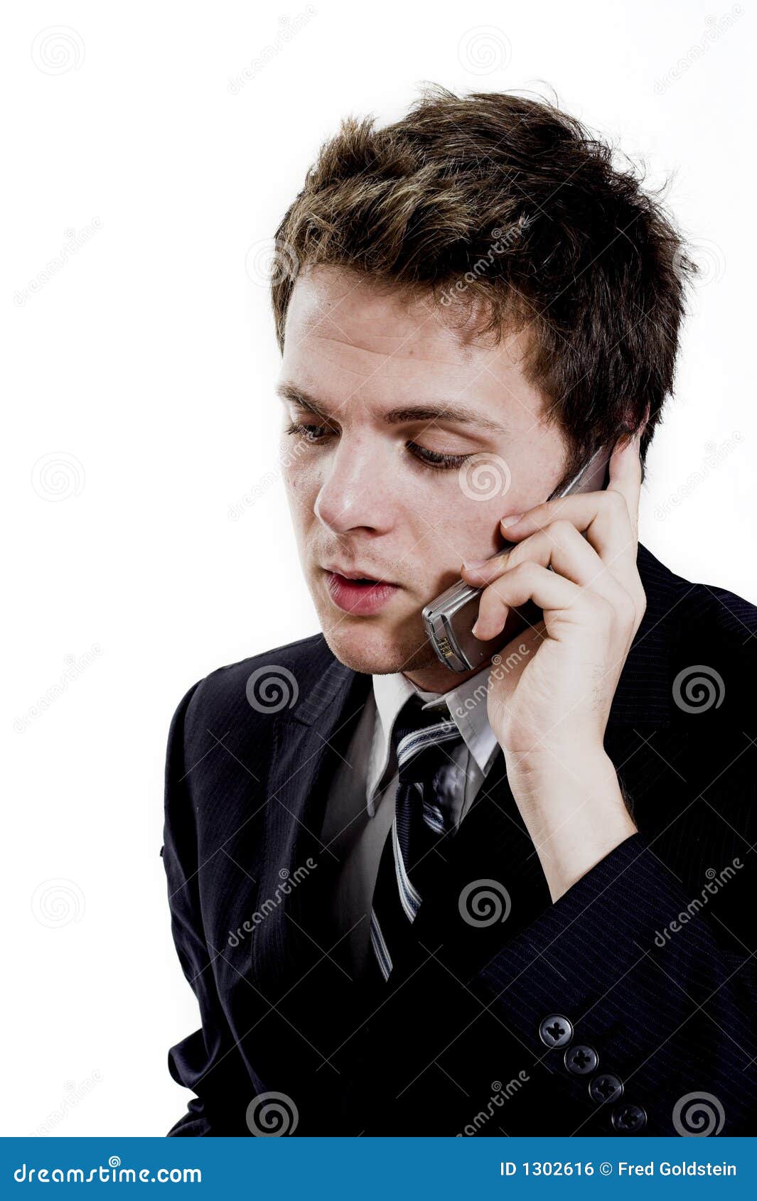 Business man on cell phone stock photo. Image of bright - 1302616