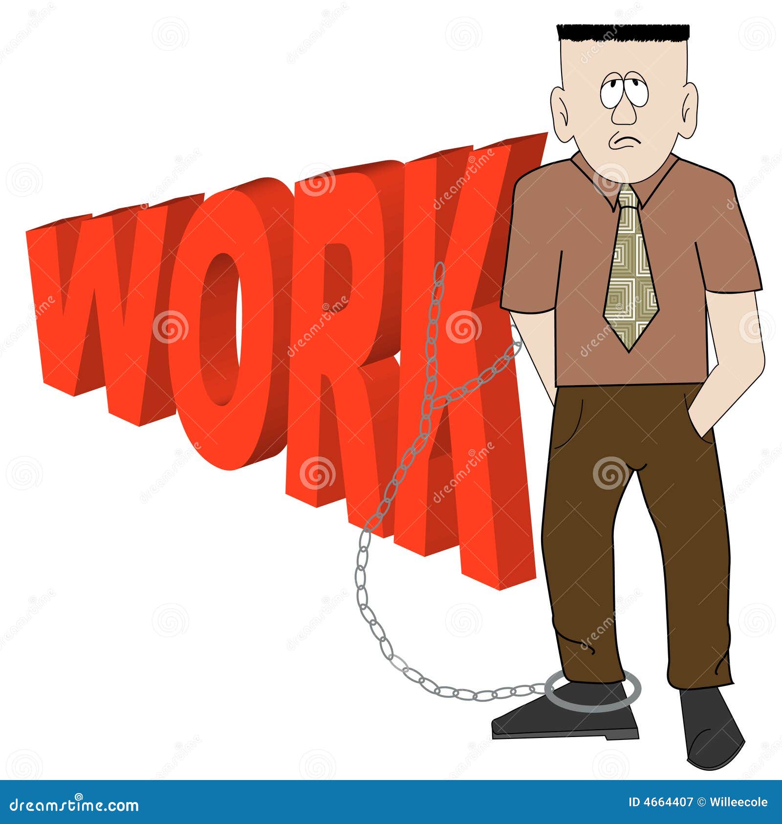 Business Man Chained To Work Stock Vector - Illustration of corporate ...