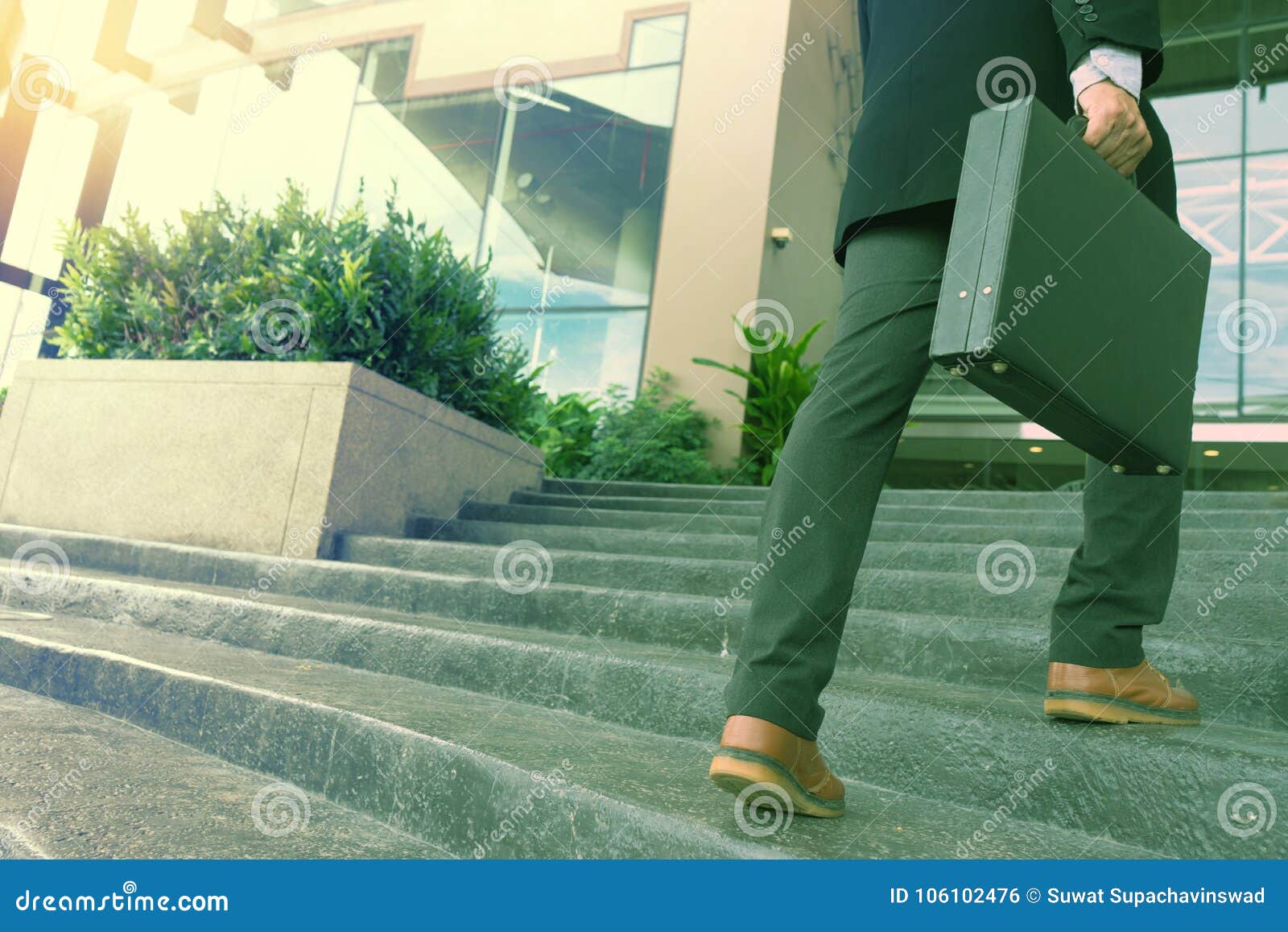Business Man Chairman Stand in Front of Office Stock Photo - Image of ...