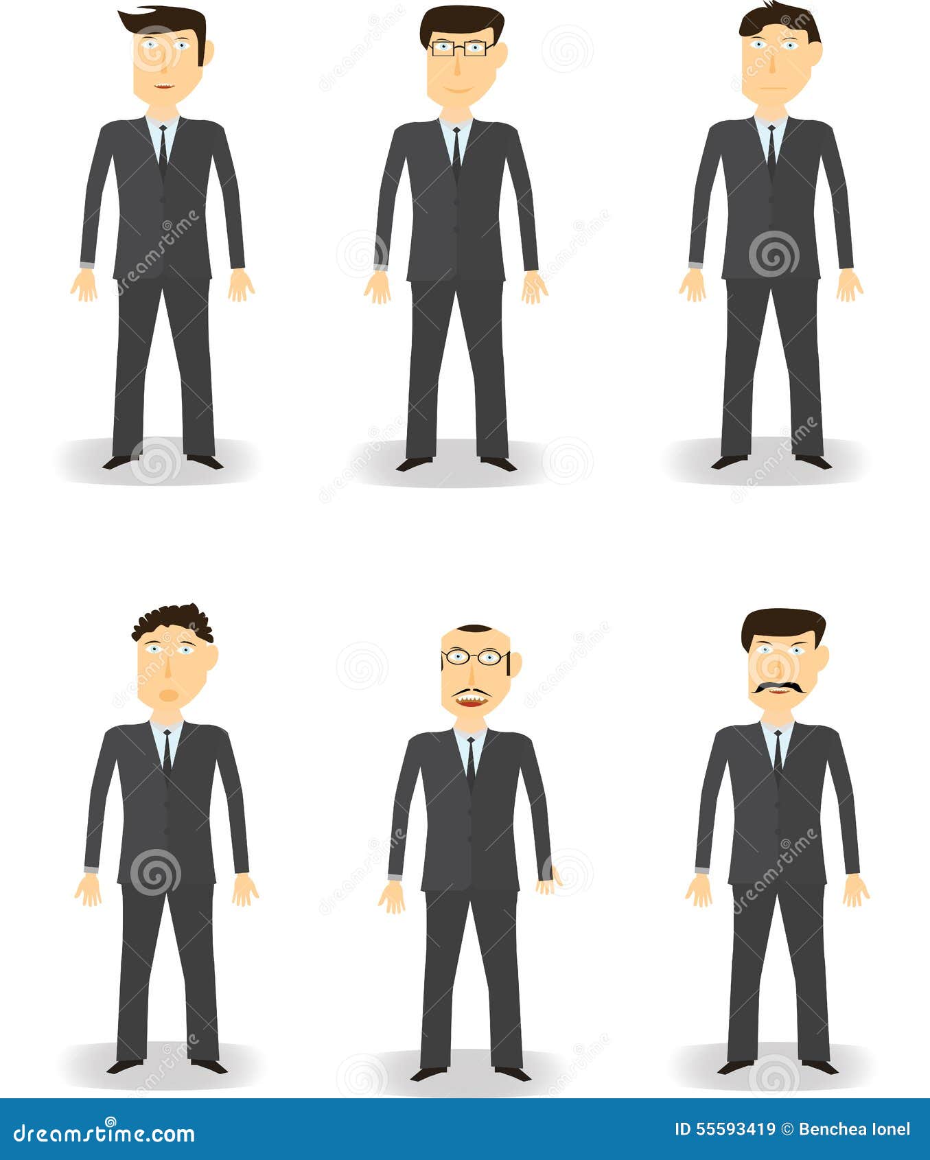 Business man character set stock vector. Illustration of caricature ...