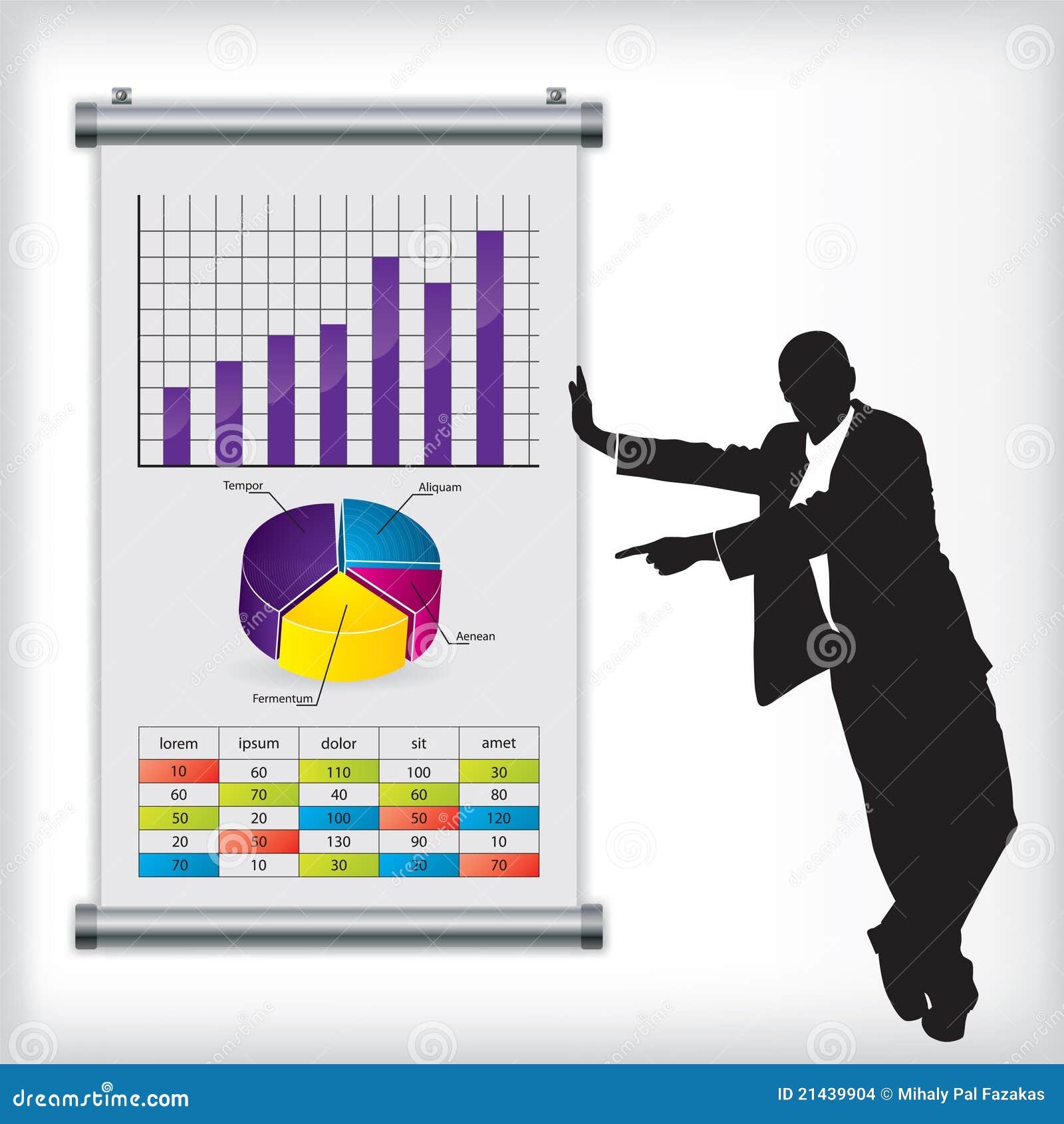 Business man with chart stock vector. Illustration of sale - 21439904
