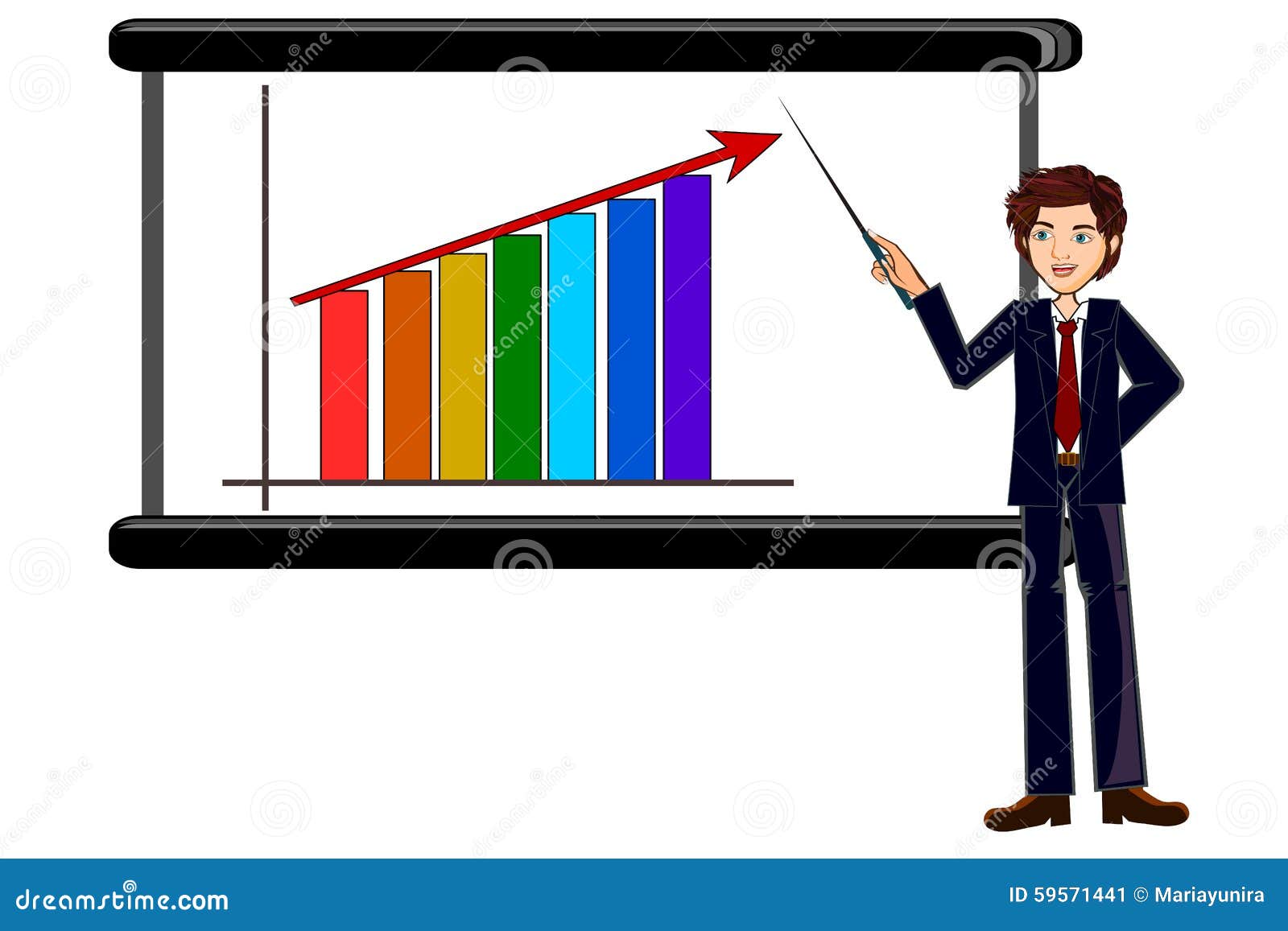 Businessman and chart stock vector. Illustration of male - 59571441