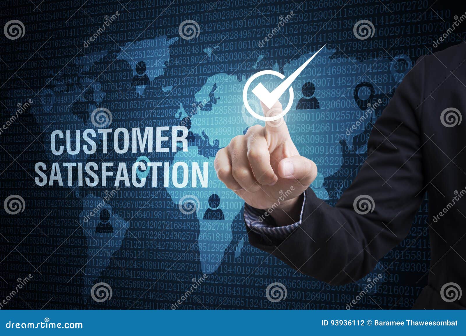 Business Man Check Customer Satisfaction. Concept of Quality. Stock ...