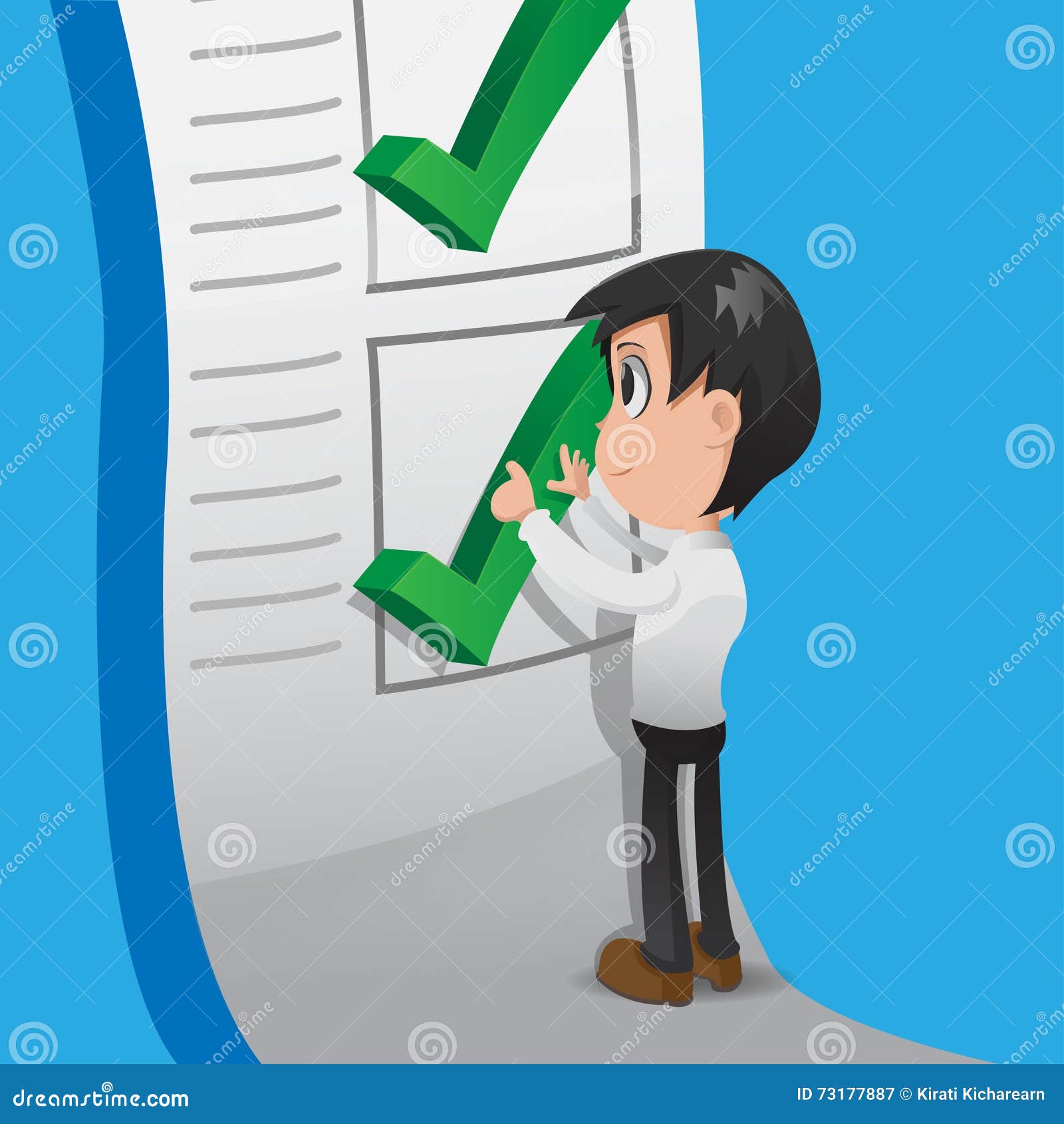 Business Man Check Mark Document Vector Stock Vector - Illustration of ...