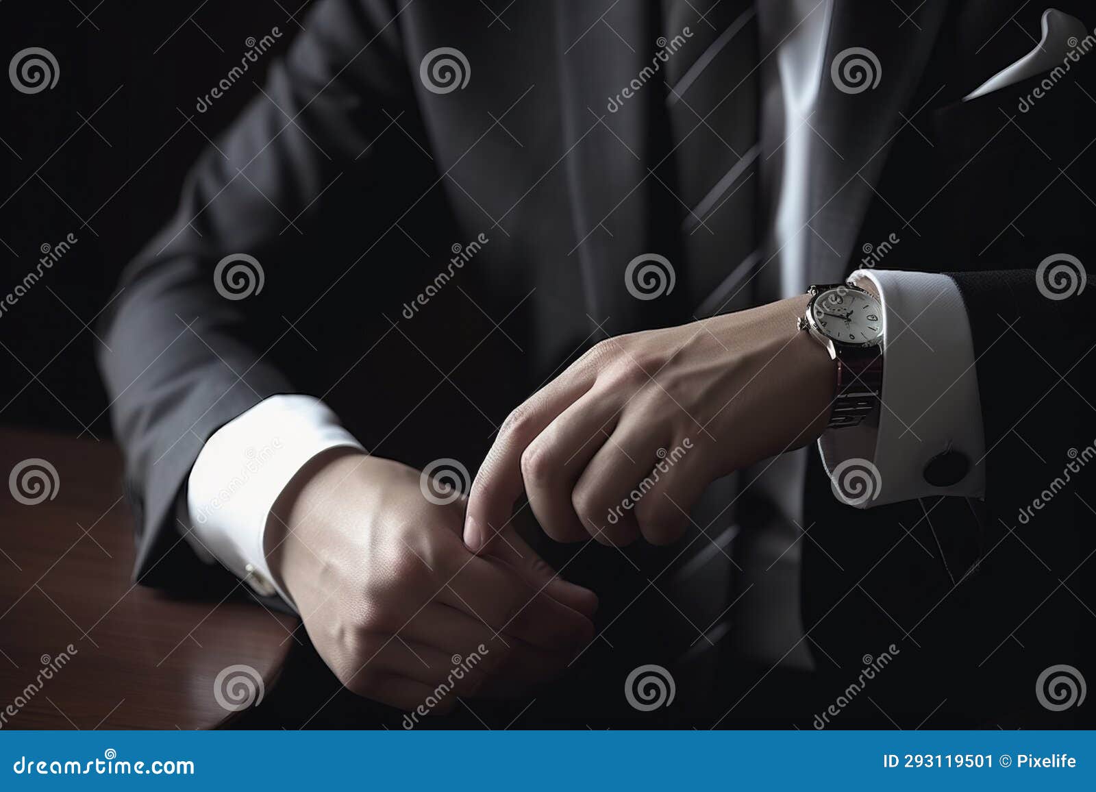 Business Man Checking Time His Watch AI Generated Stock Illustration ...