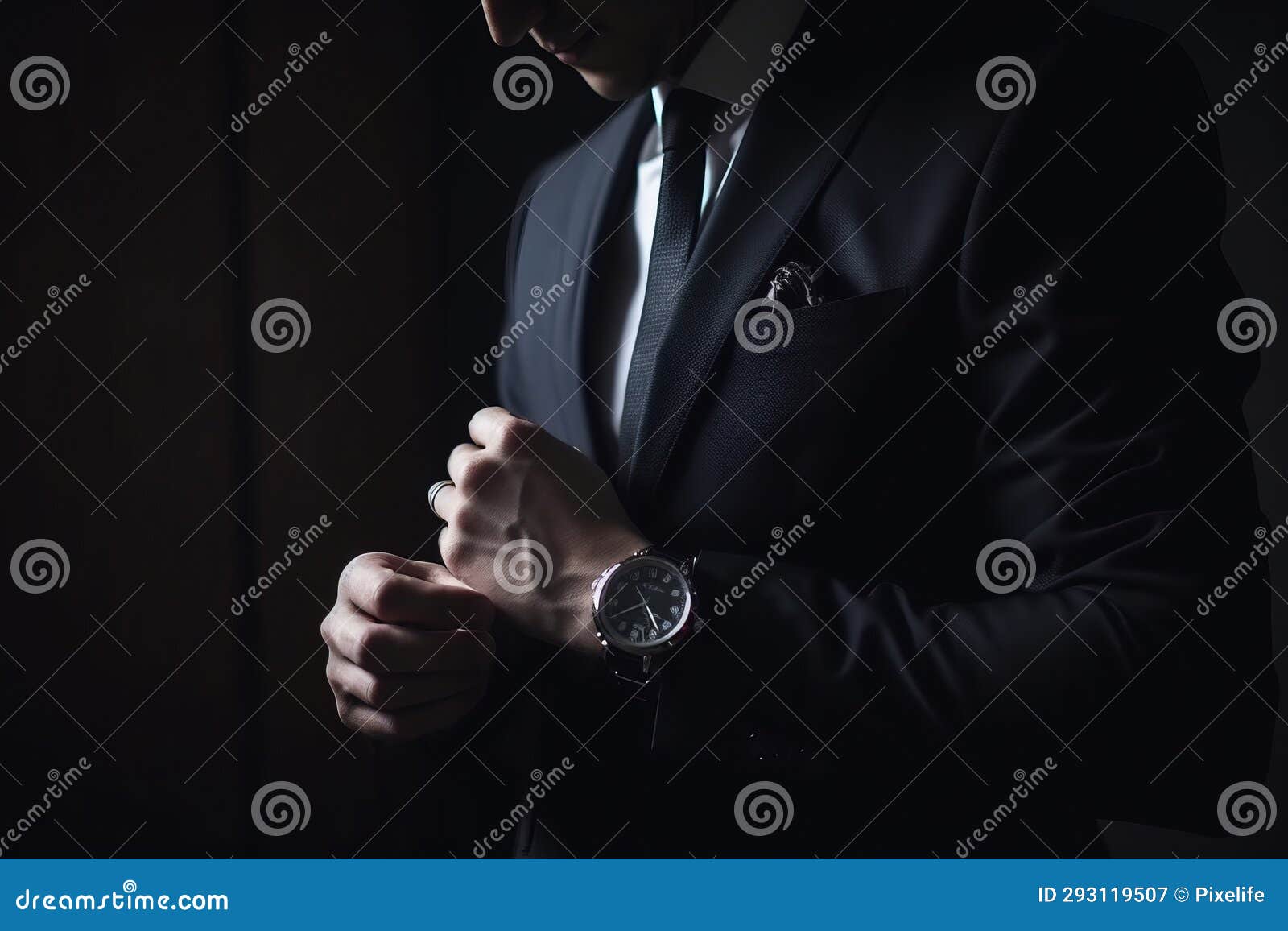 Business Man Checking Time His Watch AI Generated Stock Illustration ...