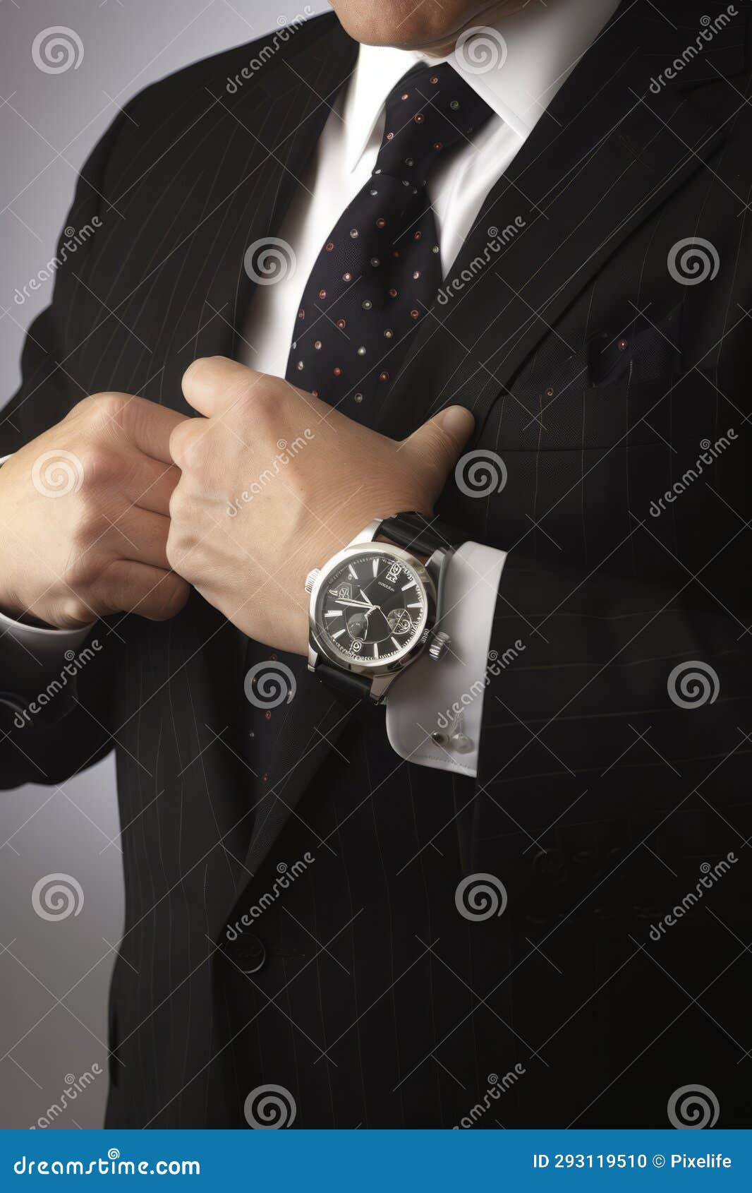 Business Man Checking Time His Watch AI Generated Stock Illustration ...