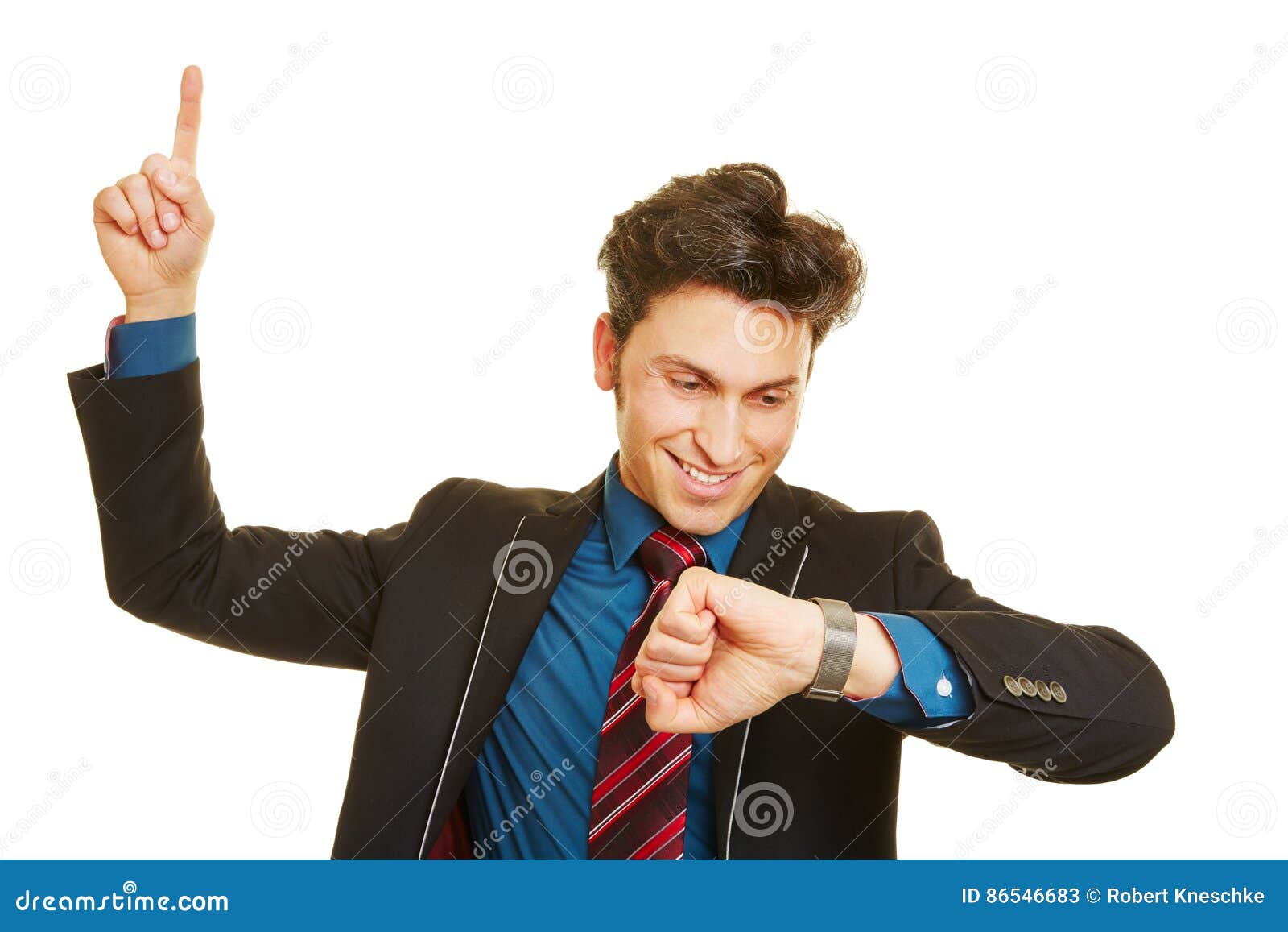 Business Man Checking Time on His Watch Stock Image - Image of white ...