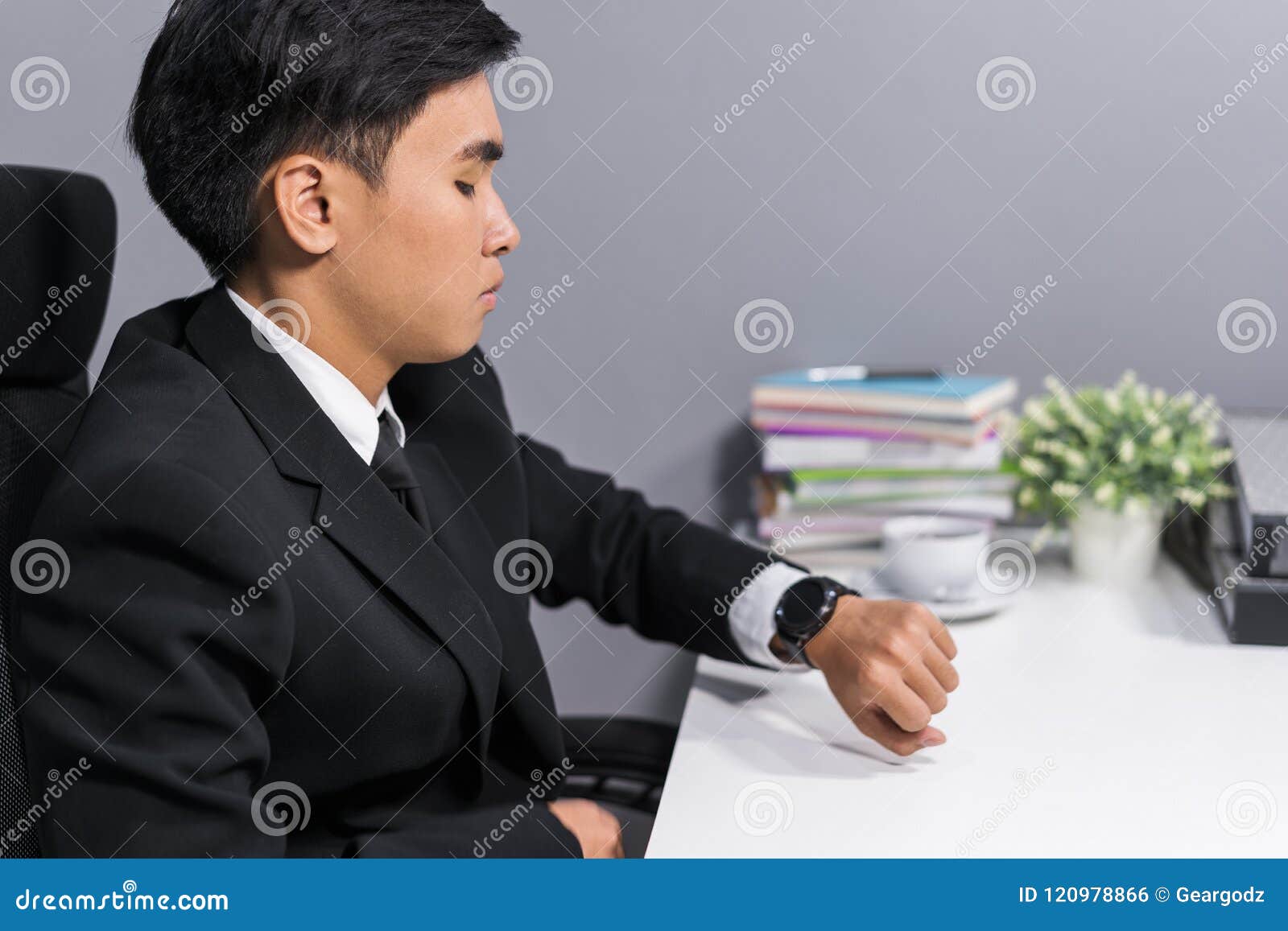 Business Man Checking Time on Smart Watch Stock Photo - Image of ...