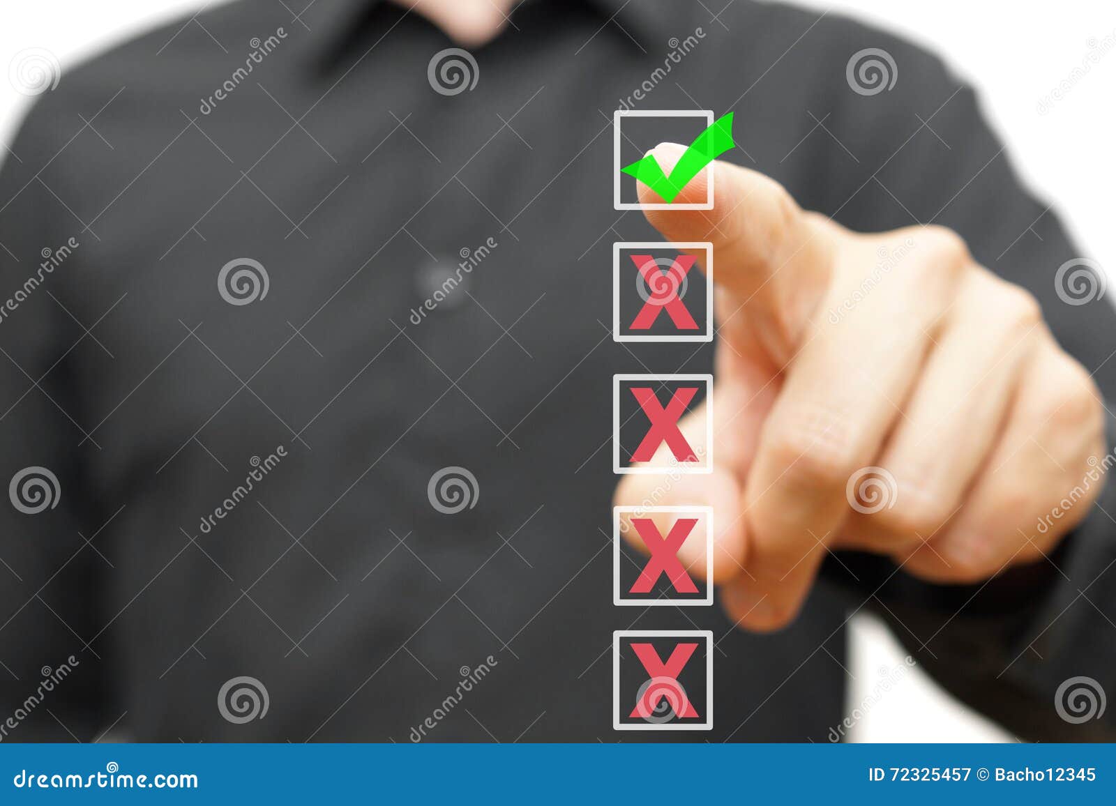 Business Man is Choosing Correct Answer or Decision Stock Illustration ...