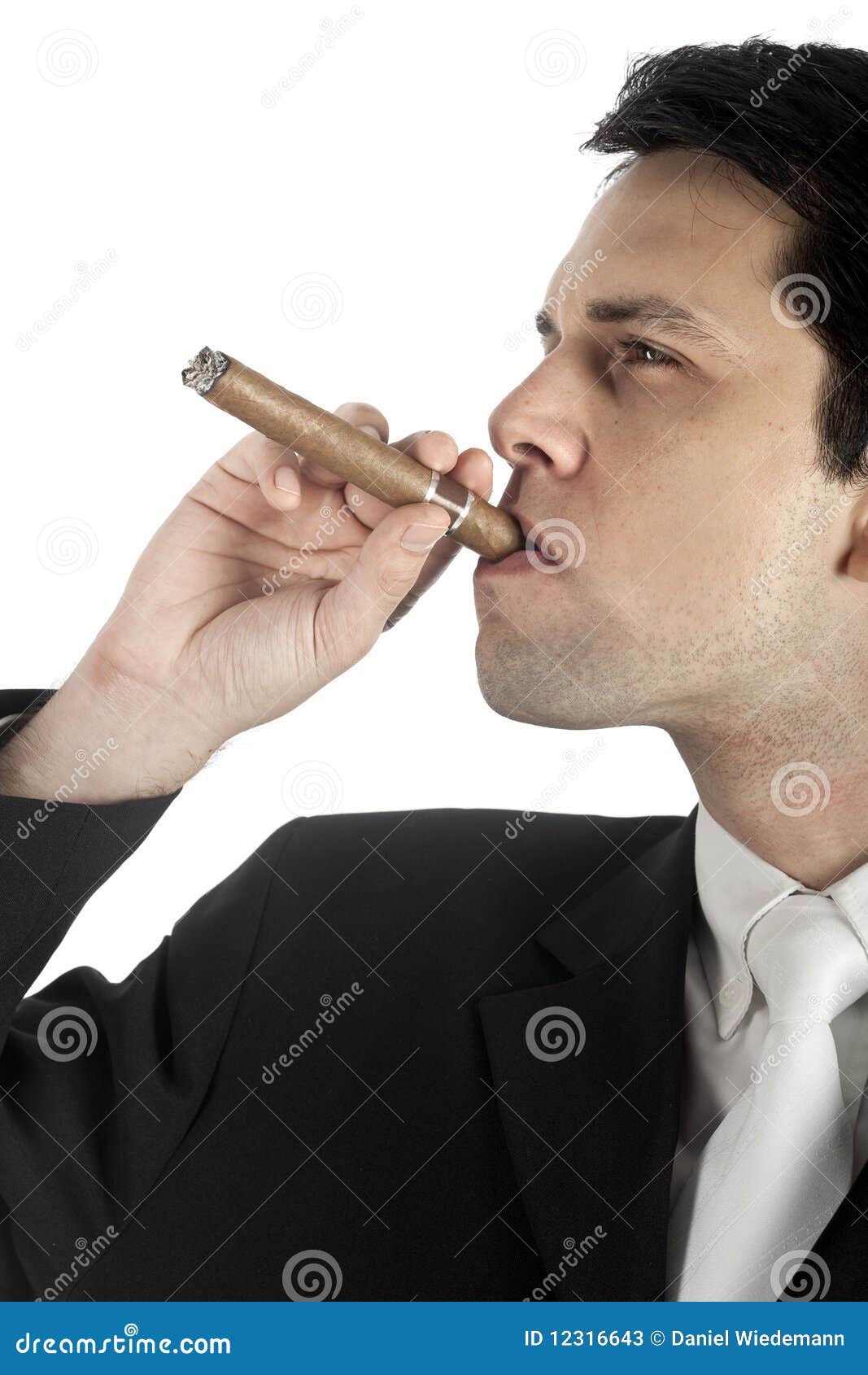 Business Man with Cigar stock image. Image of white, smoke - 12316643