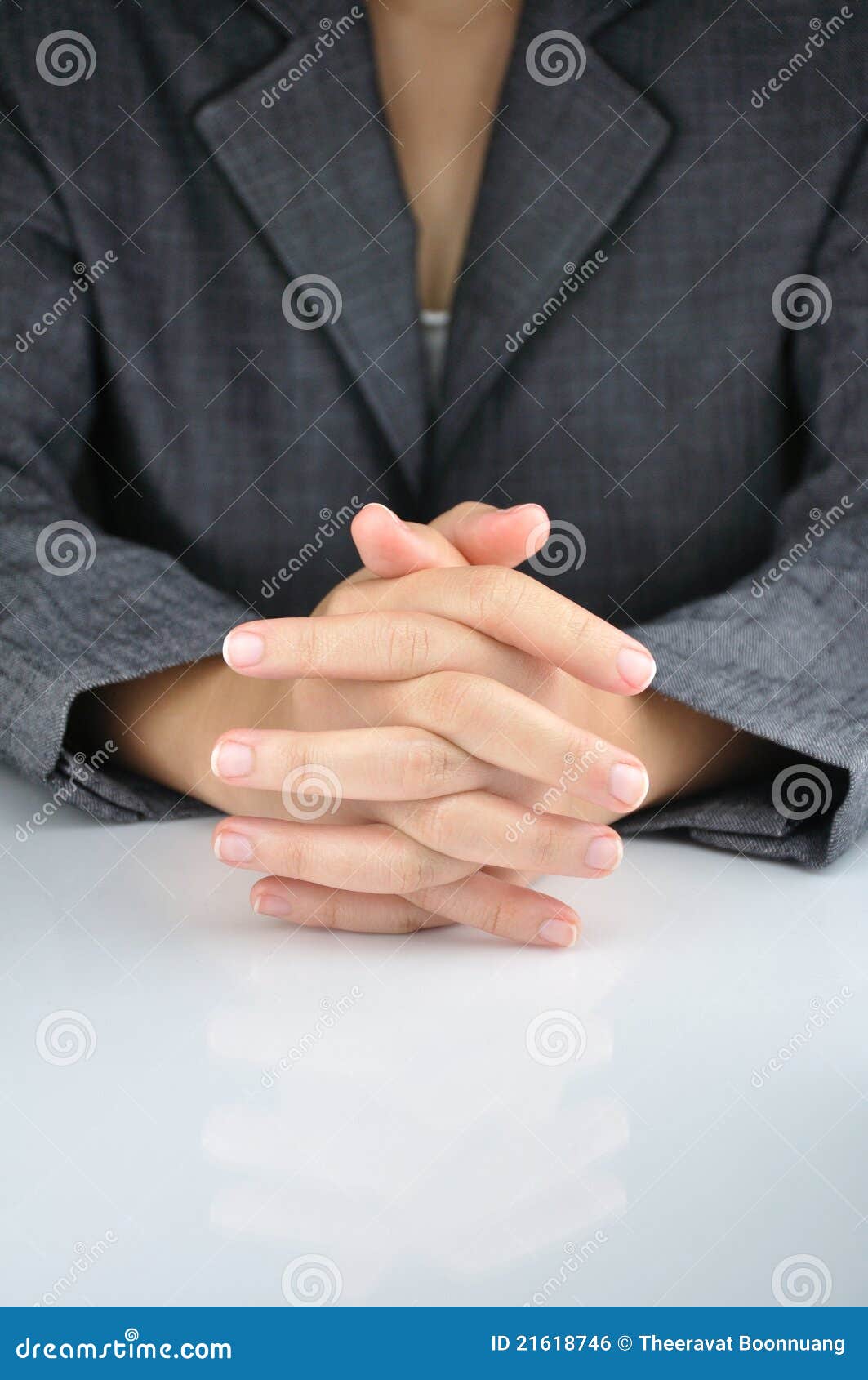 A Business Man with an Clasp Hand To Contemplate Stock Photo - Image of ...