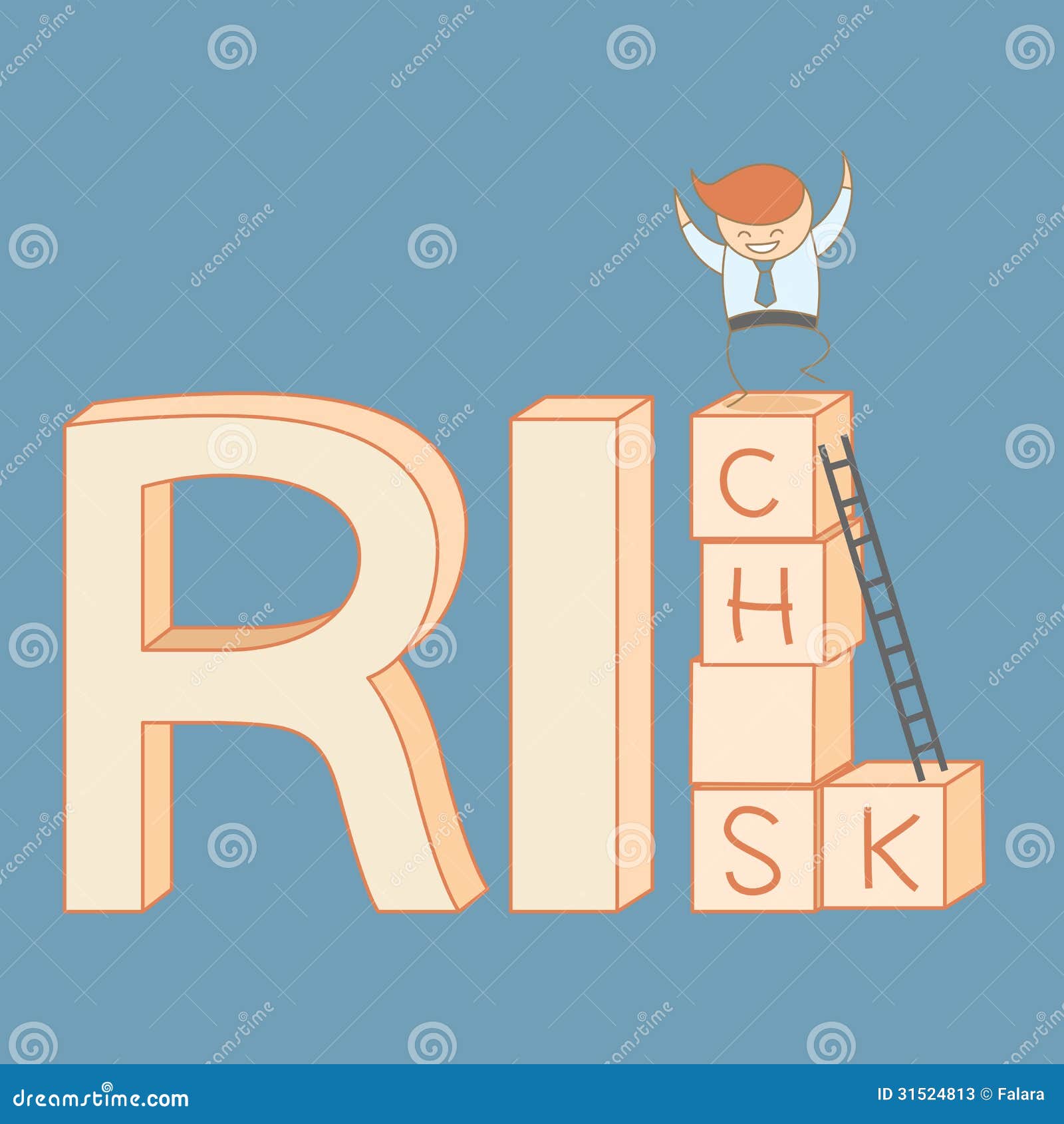 Business Man Climb Risk To Rich Stock Vector - Illustration of ...