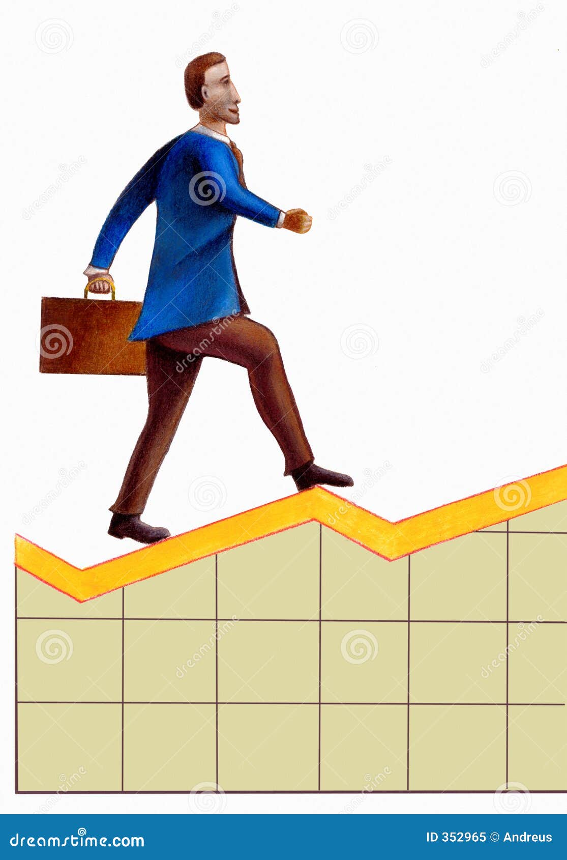 Business Man Climbing Graph Royalty-Free Illustration | CartoonDealer ...