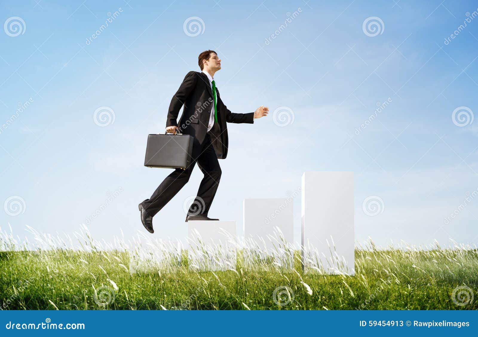 Business Man Climbing Up Steps Outdoors Concept Stock Image - Image of ...