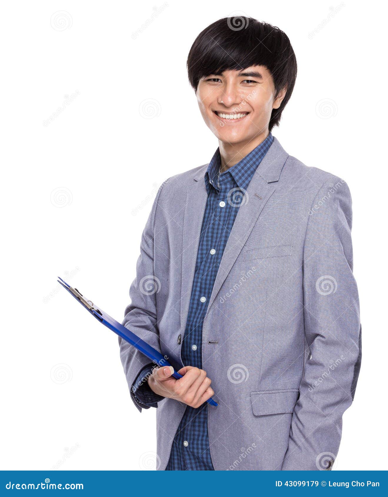 Business Man with Clipboard Stock Image - Image of notepad, asia: 43099179