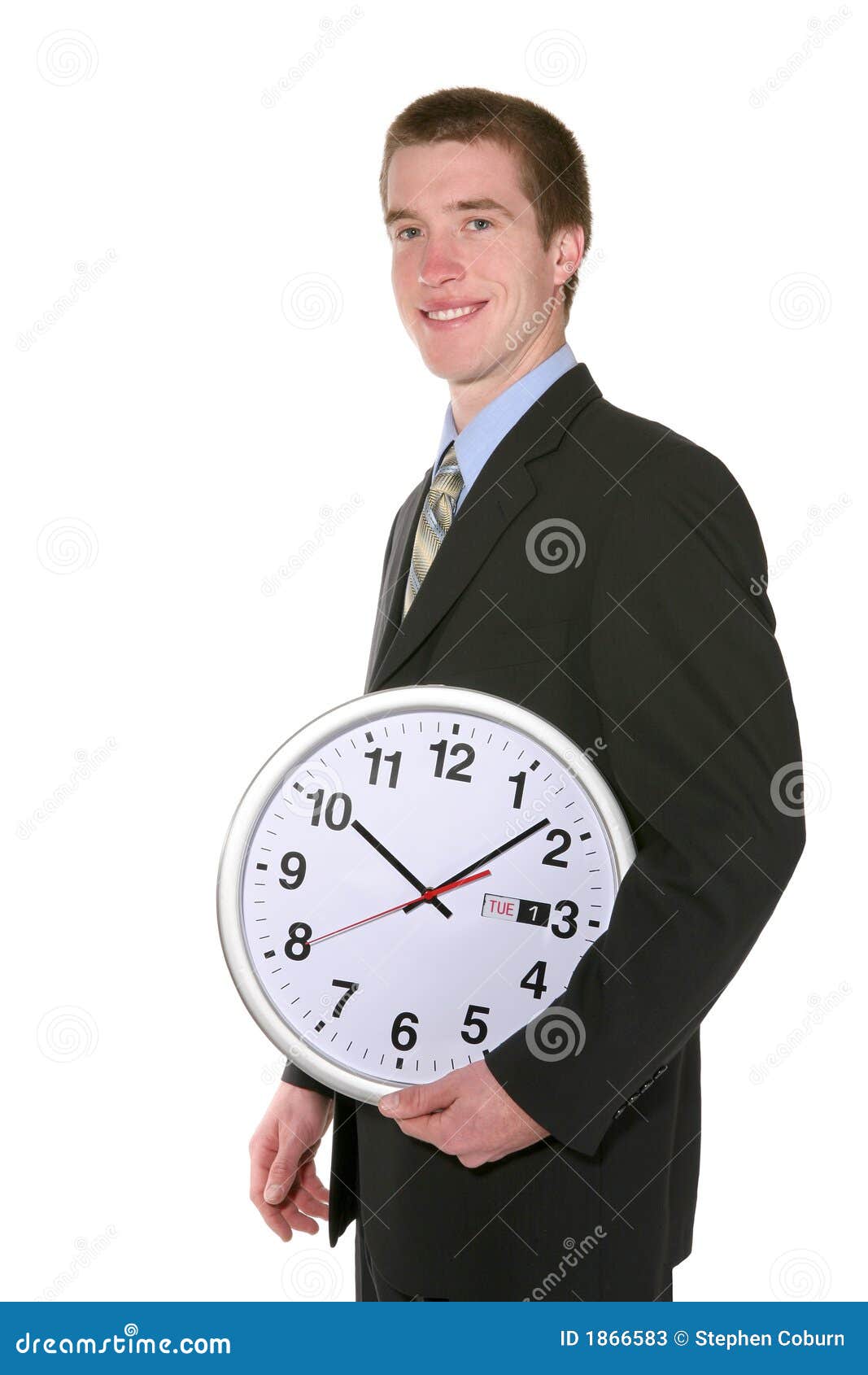 Business Man with Clock stock image. Image of smile, people - 1866583