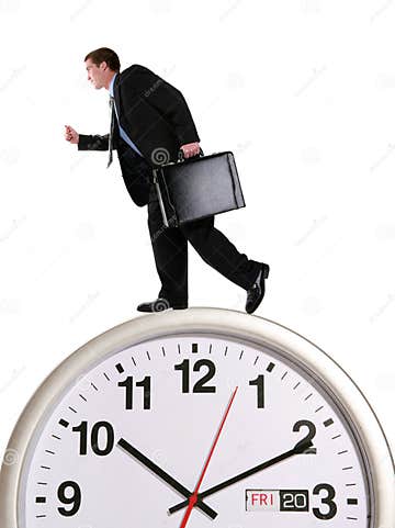 Business Man on Clock stock photo. Image of professional - 2421800