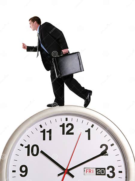 Business Man on Clock stock photo. Image of professional - 2421800