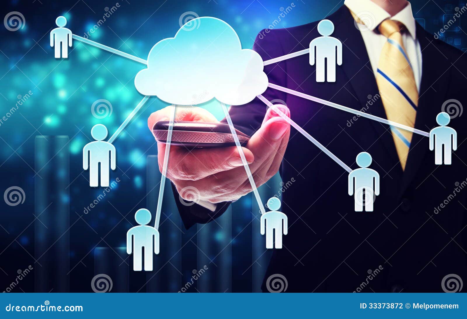 Business Man with Cloud Computing and Connectivity Concept Stock Photo ...
