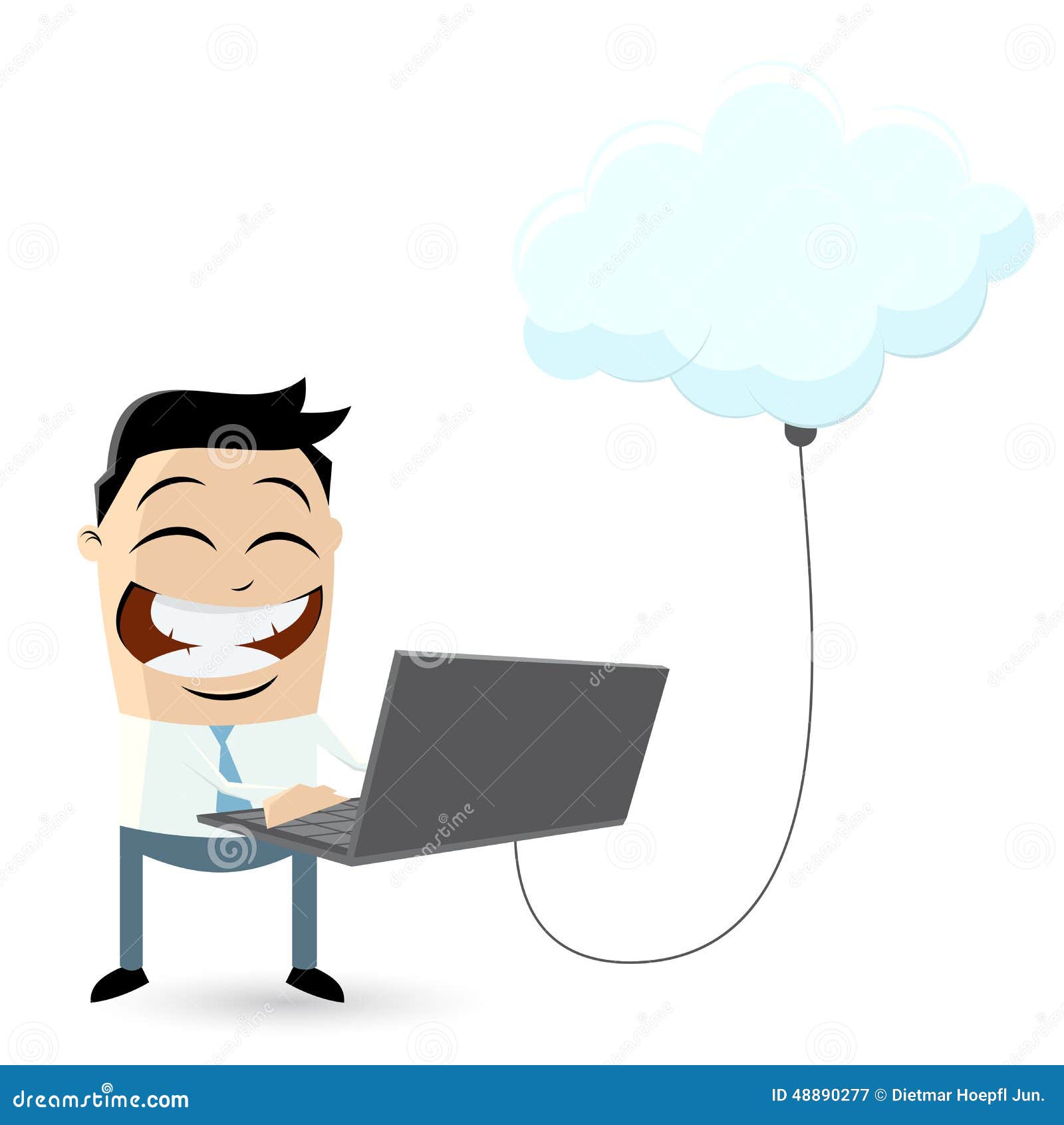 Business Man is Cloud Computing Stock Vector - Illustration of data, vector: 48890277