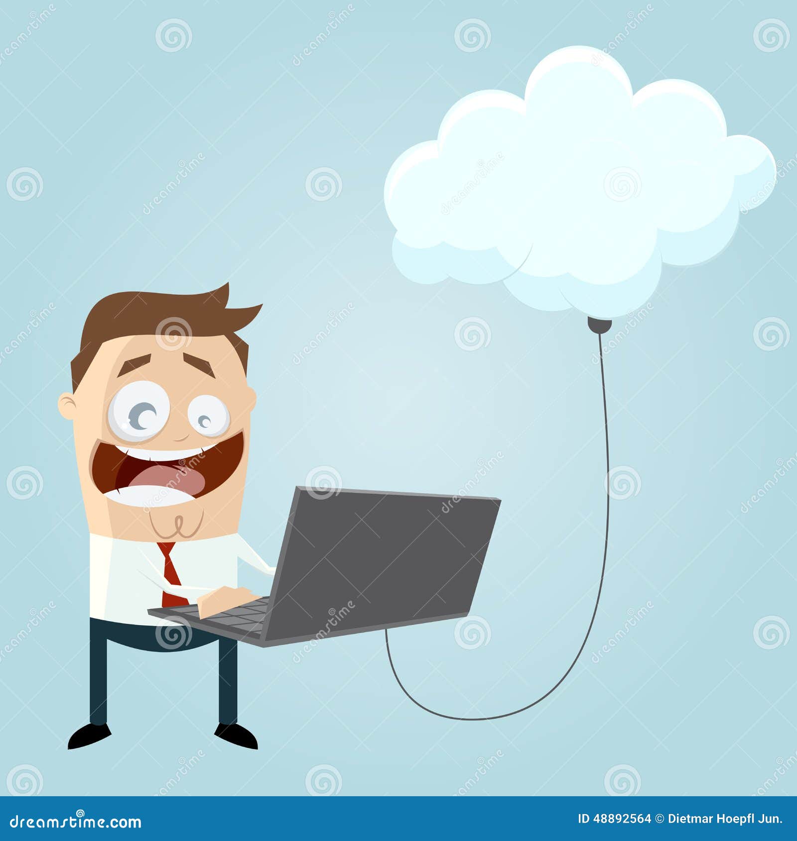 Business Man is Cloud Computing Stock Vector - Illustration of connection, blue: 48892564