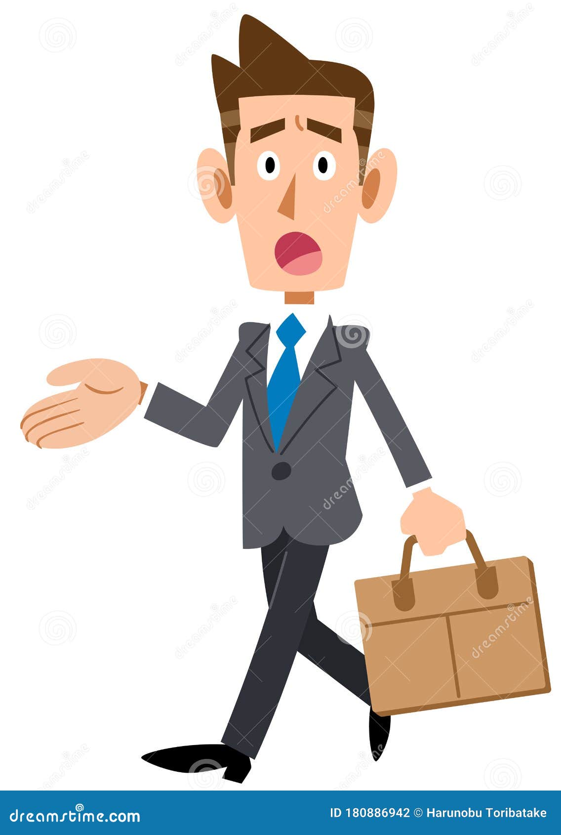 Business Man Commuting To Work while in Trouble Stock Vector ...