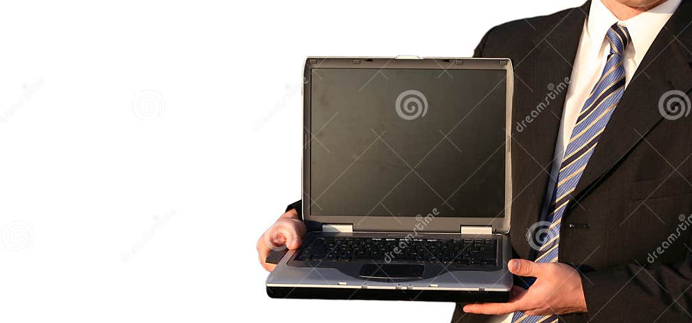 Business man with computer stock image. Image of suit, communications ...