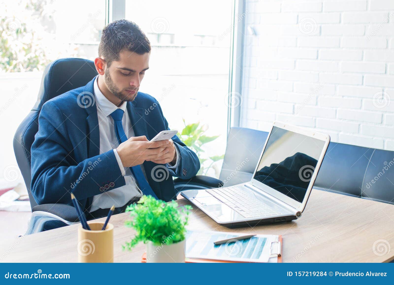 Business man with computer stock photo. Image of laptop - 157219284