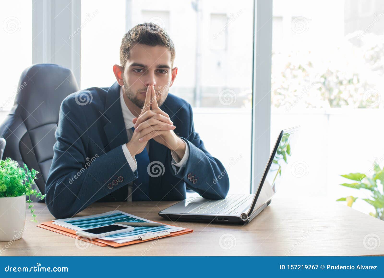 Business man with computer stock image. Image of glasses - 157219267
