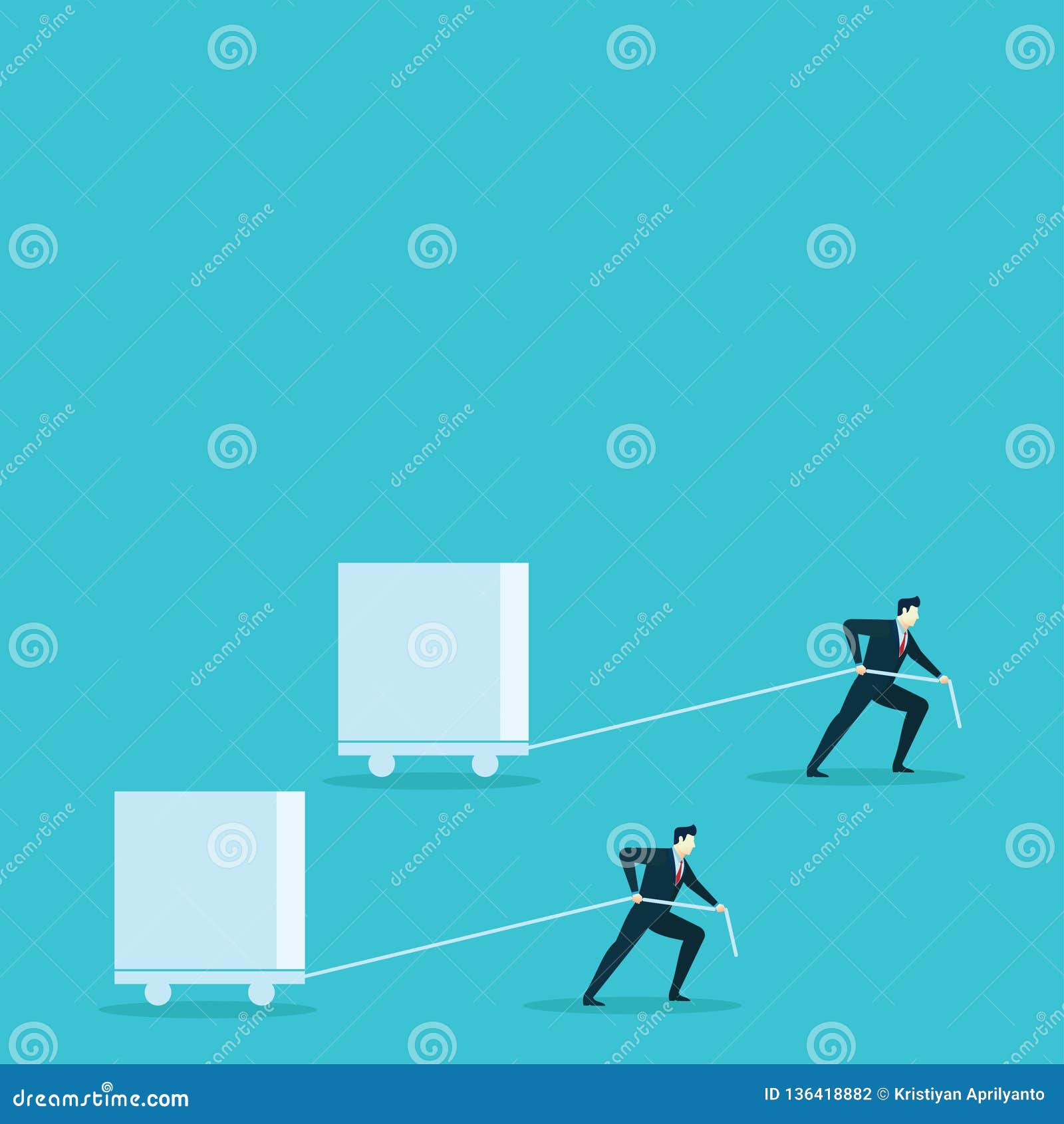 Business Man Concept Illustration Drag Box Stock Vector - Illustration ...