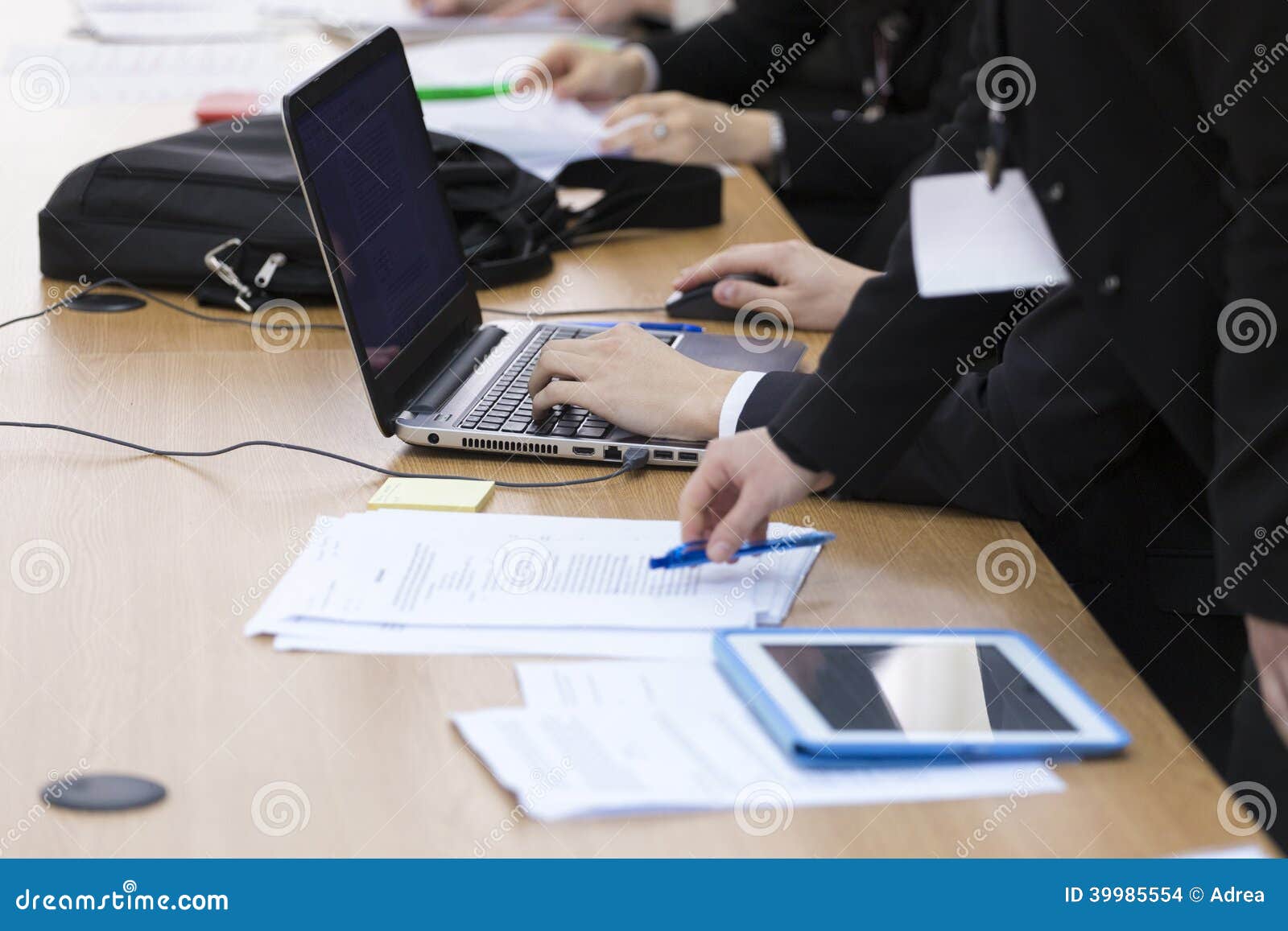 People Taking Notes on Laptops or on Paper Stock Photo - Image of ...