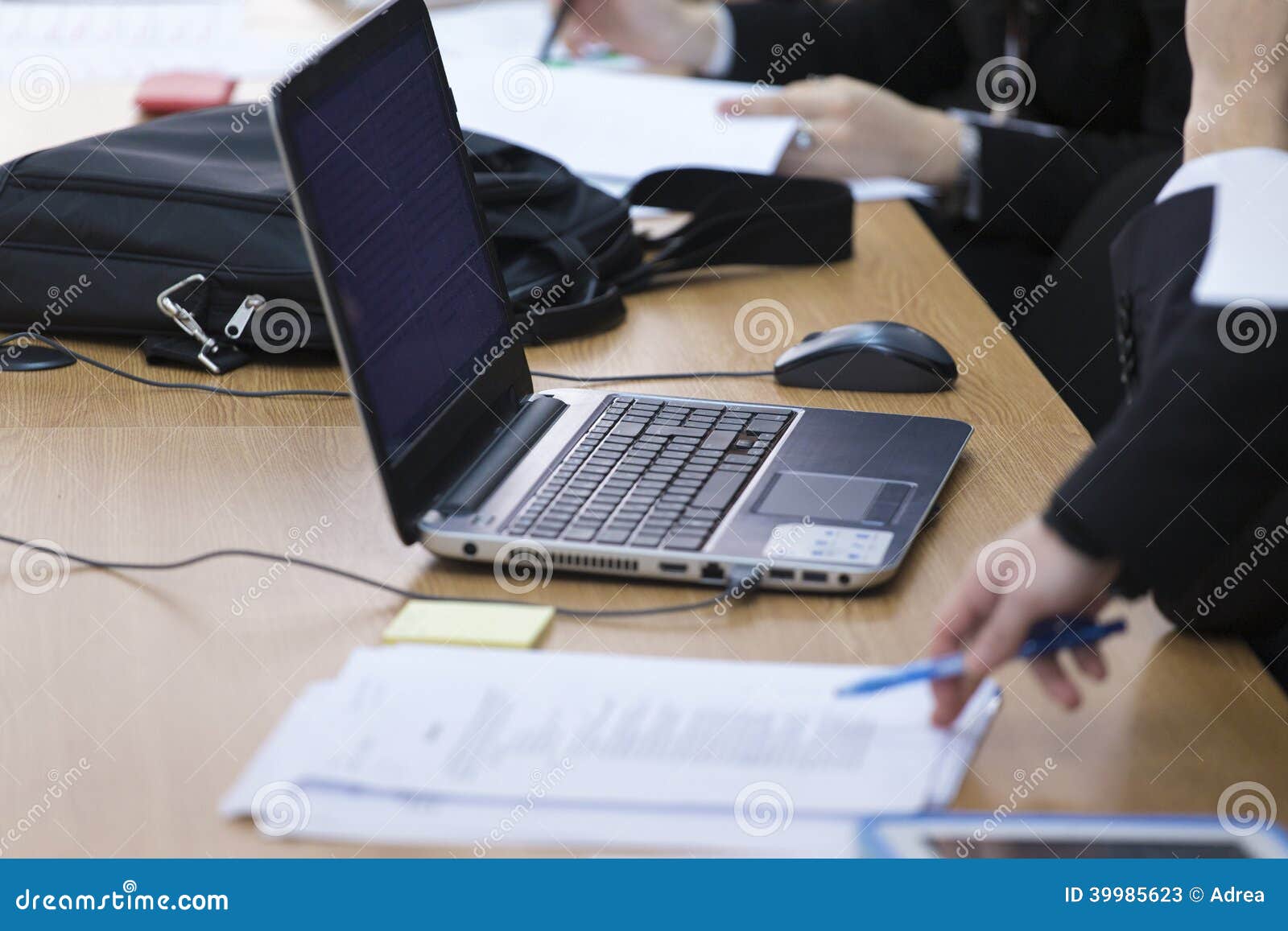 People Taking Notes on Laptops or on Paper Stock Image - Image of ...