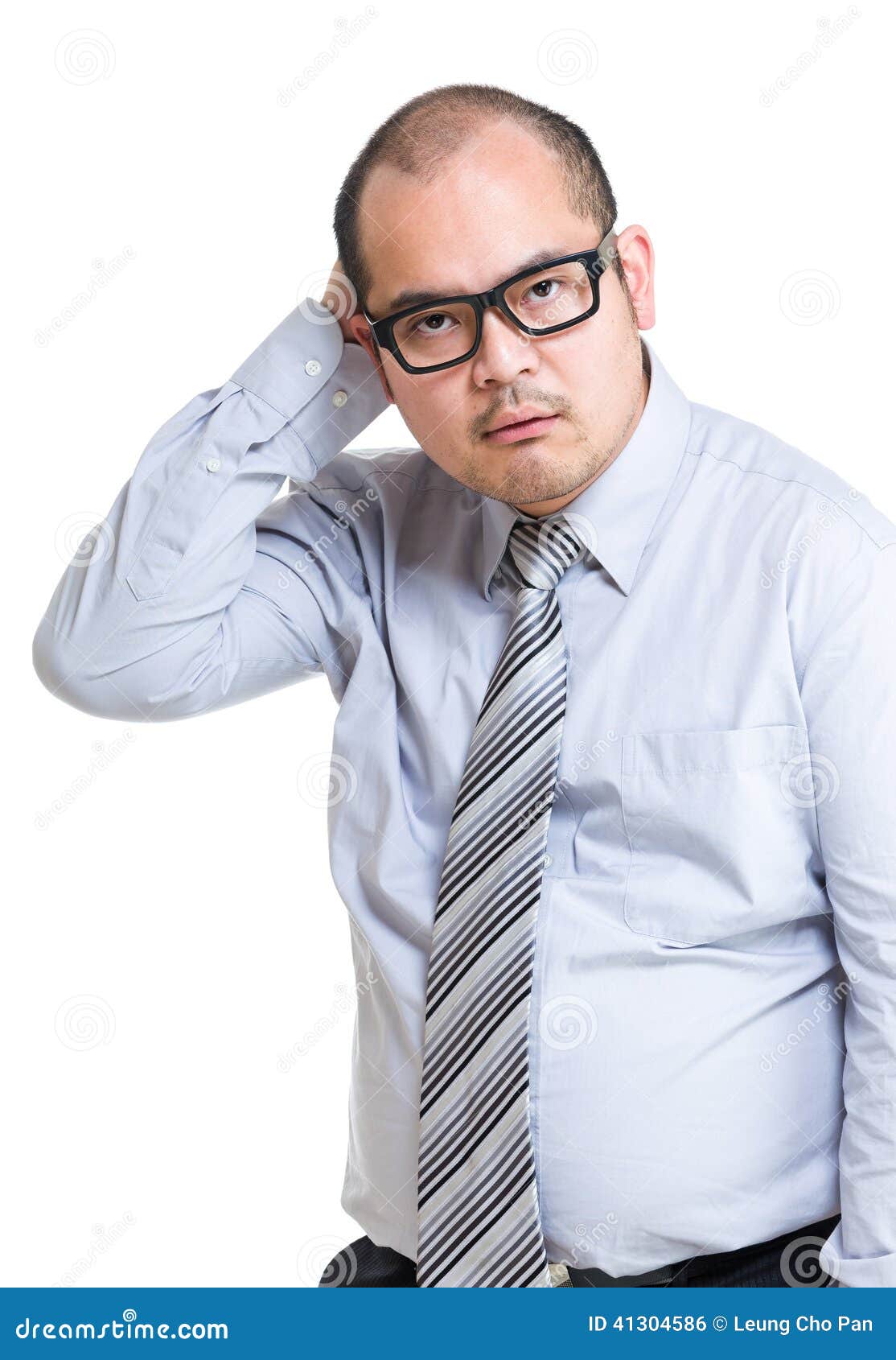 Business man confuse stock photo. Image of isolated, bald - 41304586