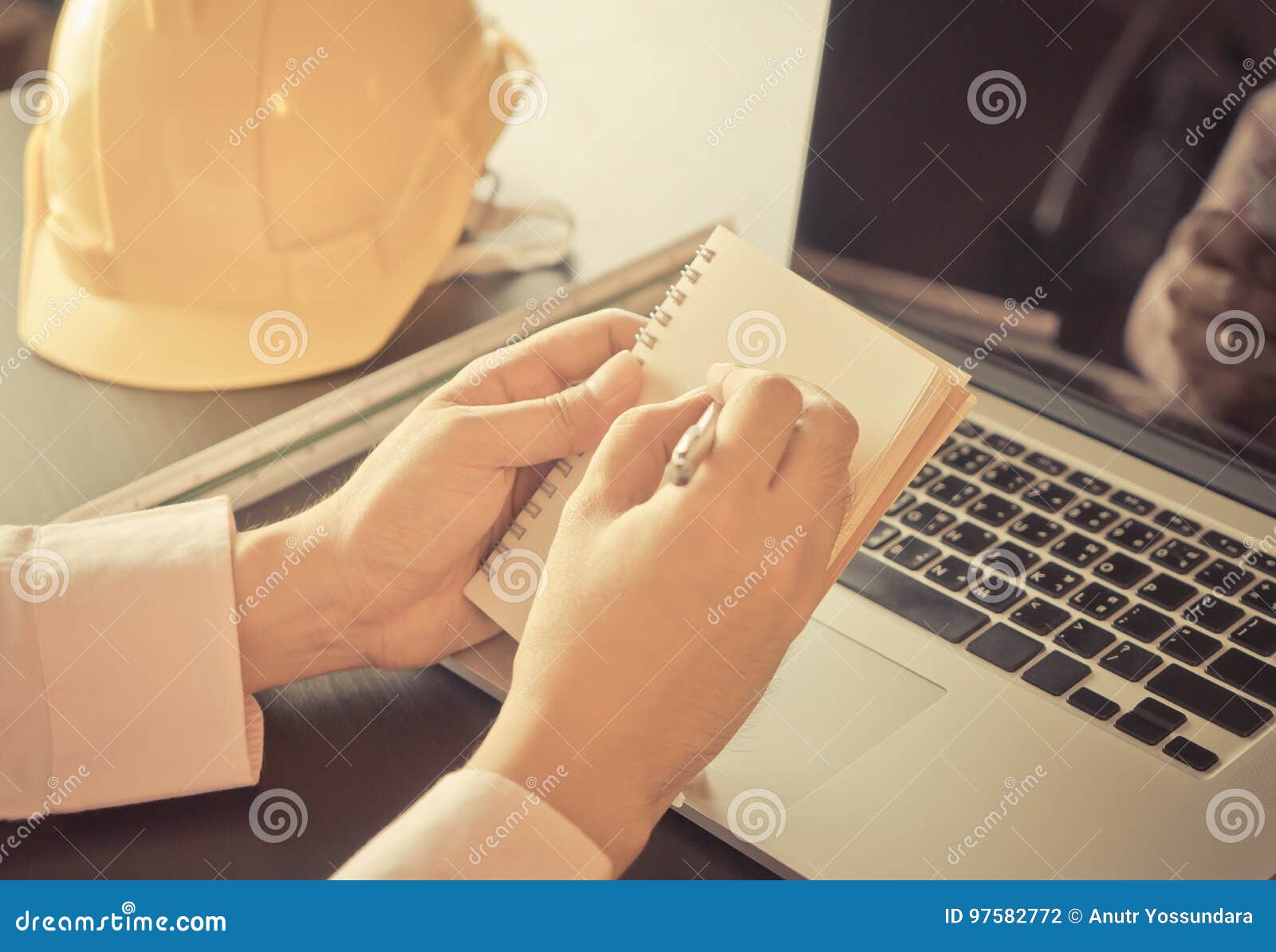 Business Man in Construction Industry is Taking Note Stock Photo ...