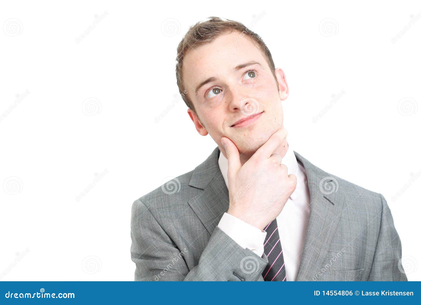 Business man contemplating stock photo. Image of cheerful - 14554806