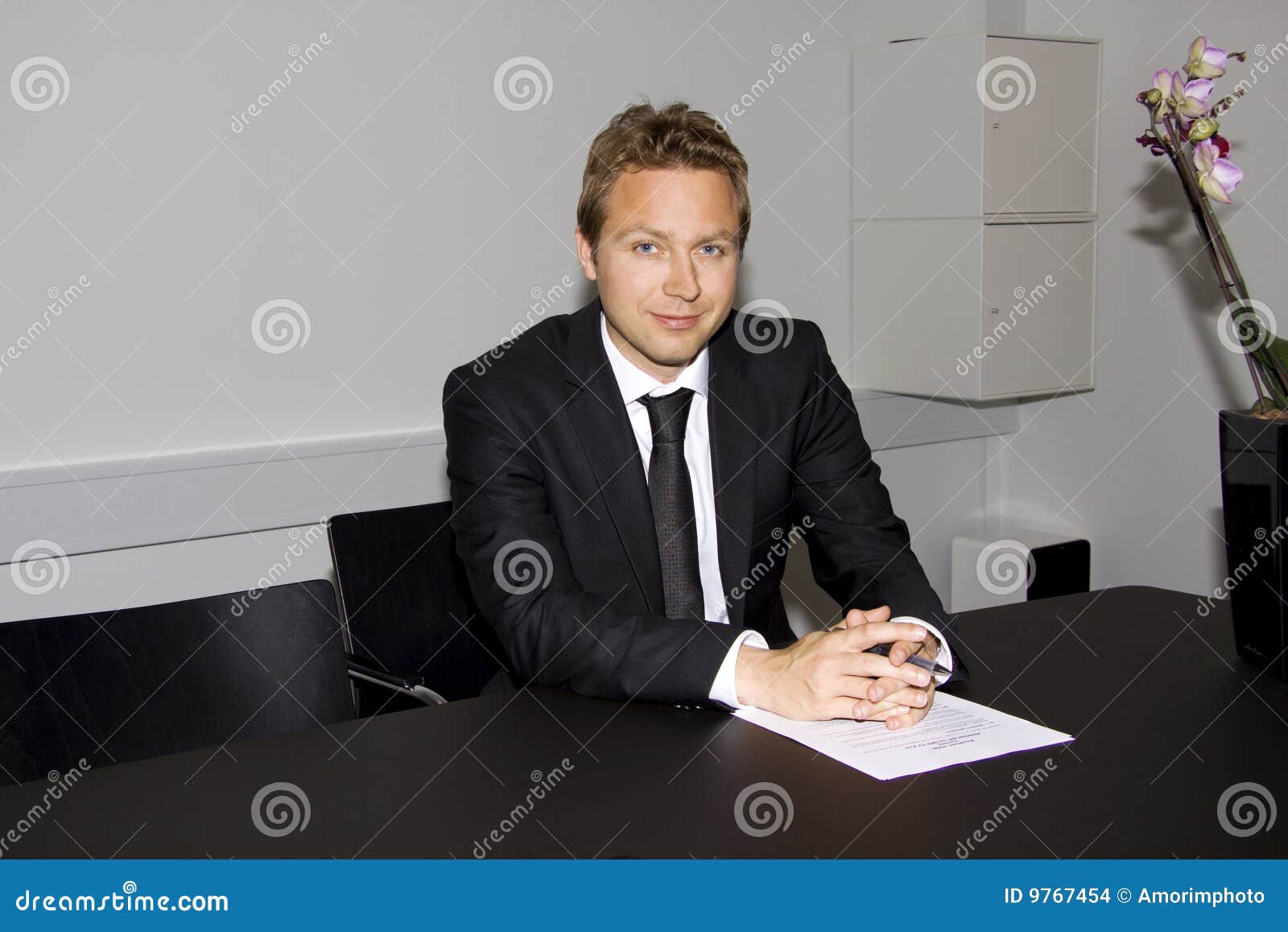 Business man with contract stock photo. Image of money - 9767454