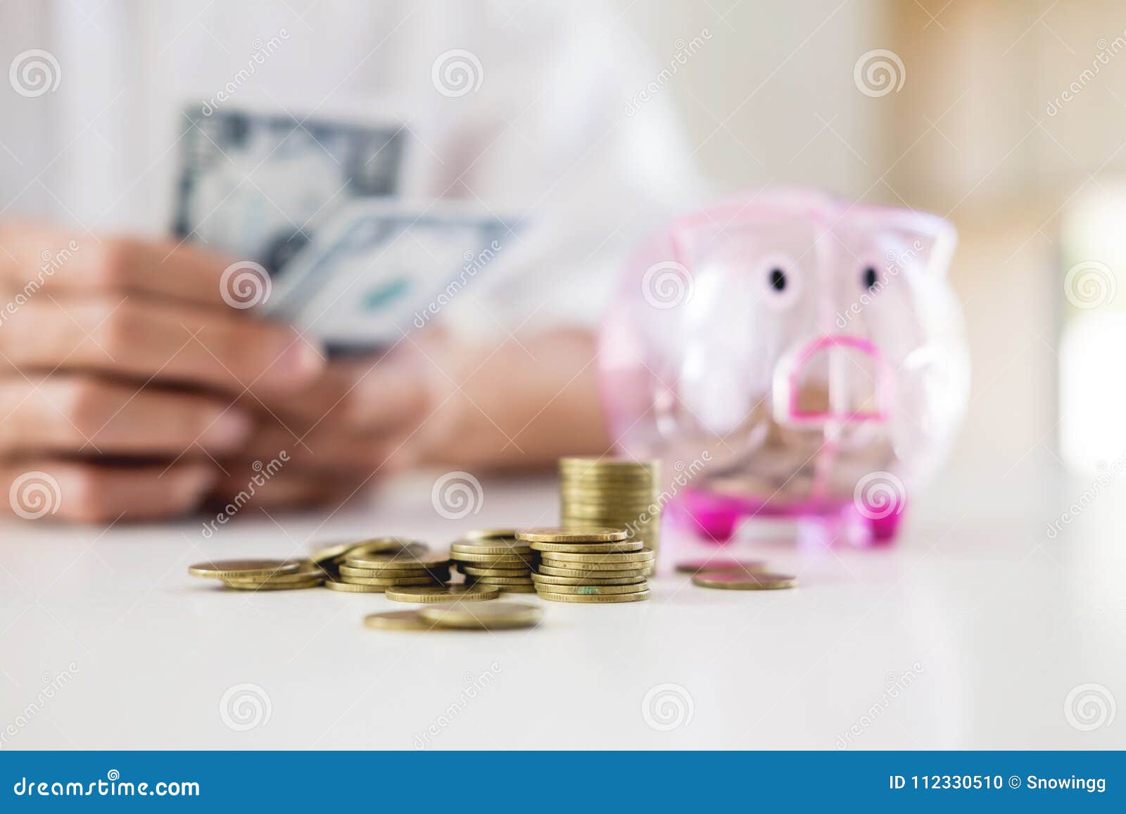 Business Man Counting Money at the Table, Accounting Concept. Stock ...