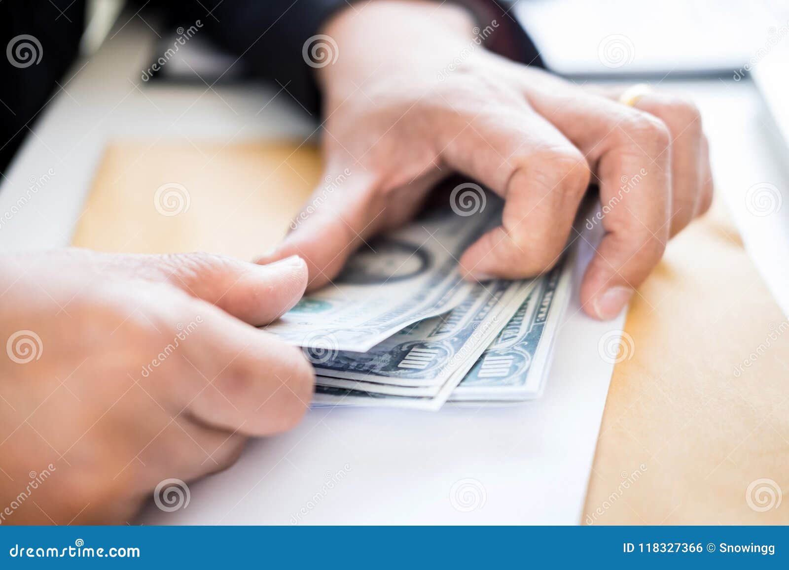 Business Man Counting Money at the Table, Accounting Concept Stock ...