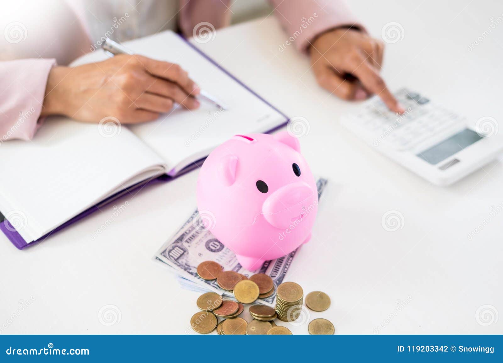 Business Man Counting Money at the Table, Accounting Concept. Stock ...