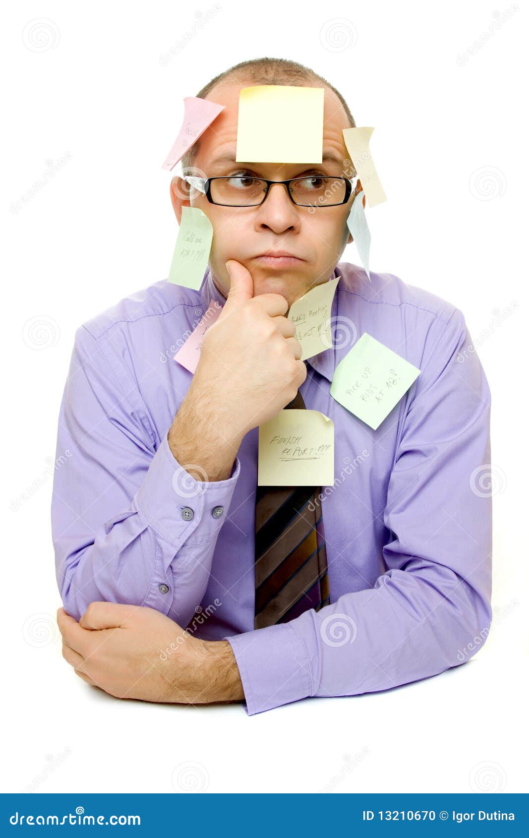 Business Man Covered with Sticky Notes Stock Photo - Image of adult ...