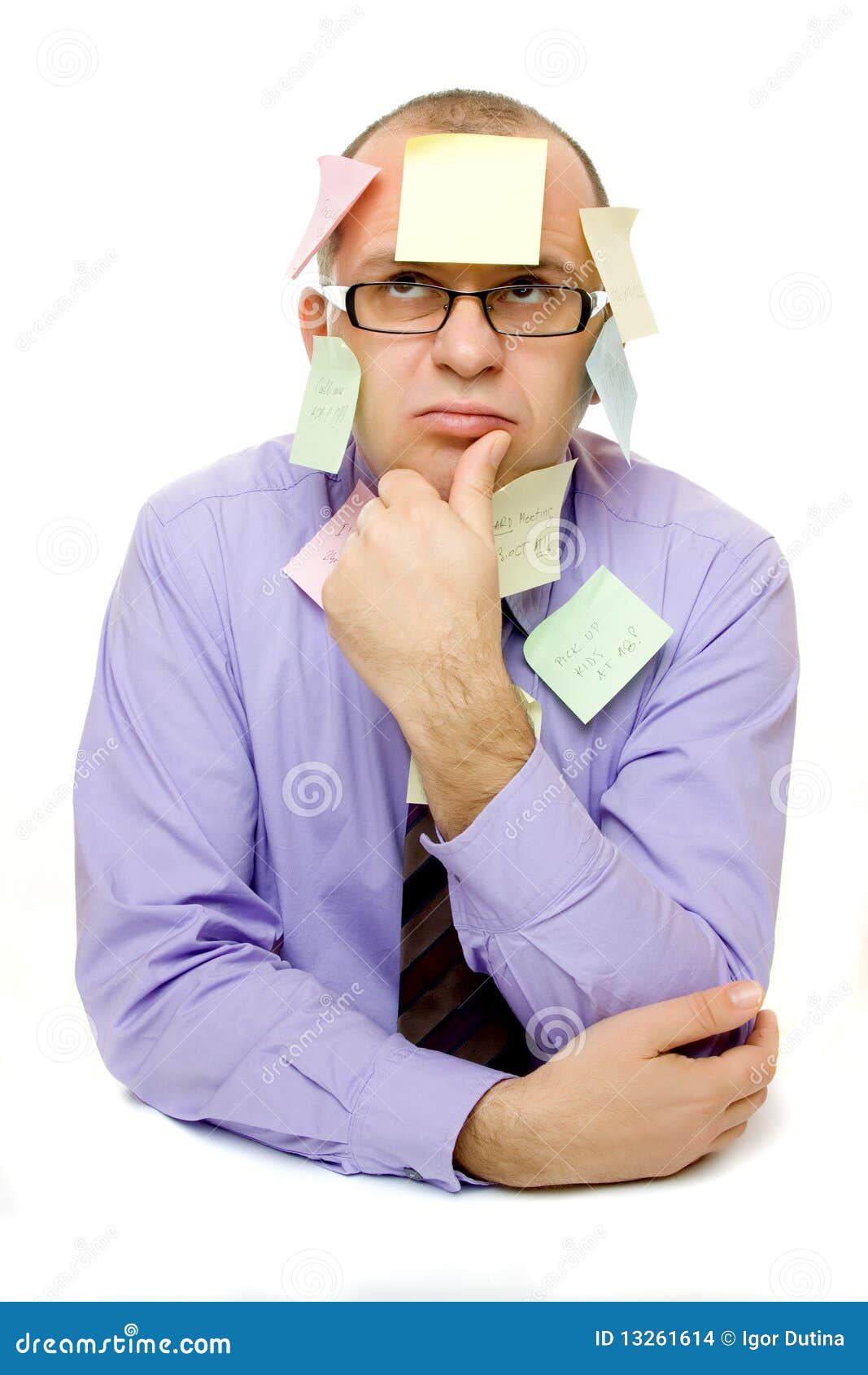 Business Man Covered with Sticky Notes Stock Photo - Image of info ...