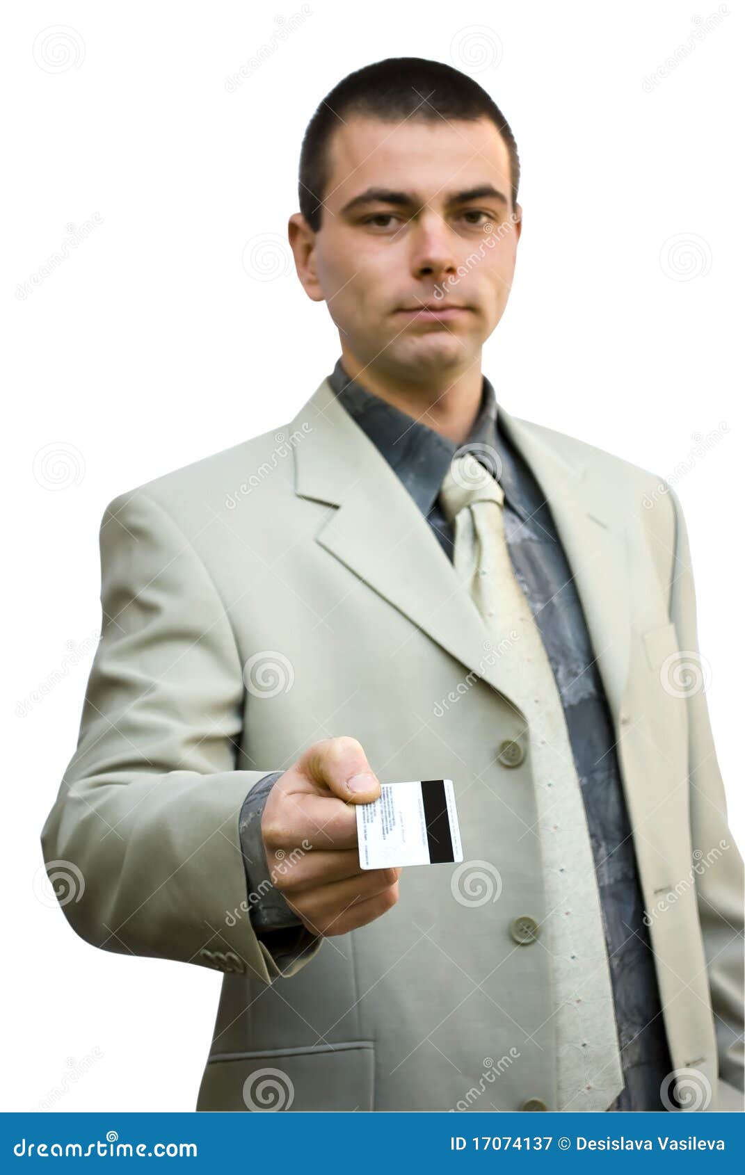 Business Man with Credit Card Stock Image - Image of thoughtful, hand ...