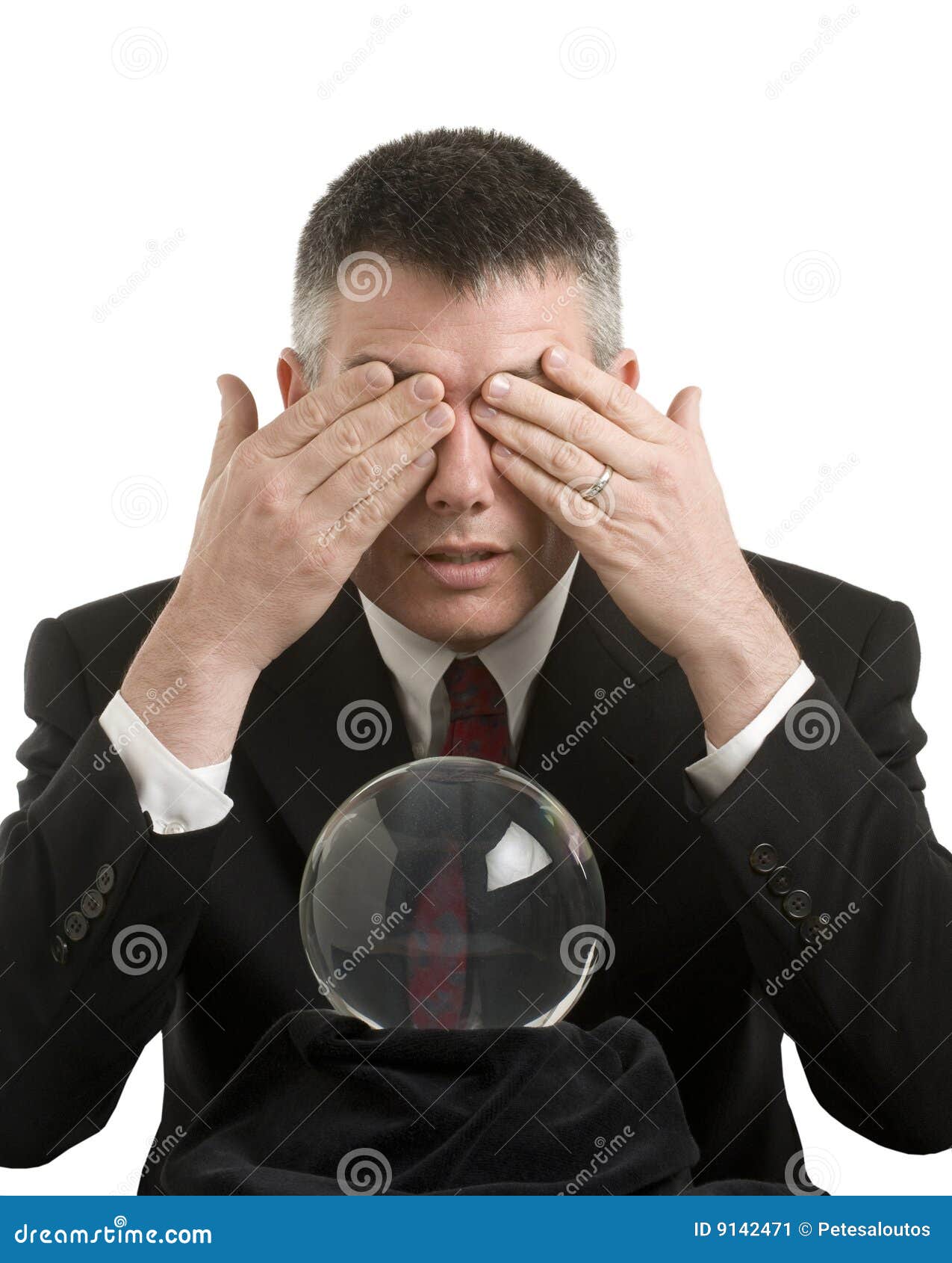Business Man with Crystal Ball Stock Image - Image of phenomenon ...