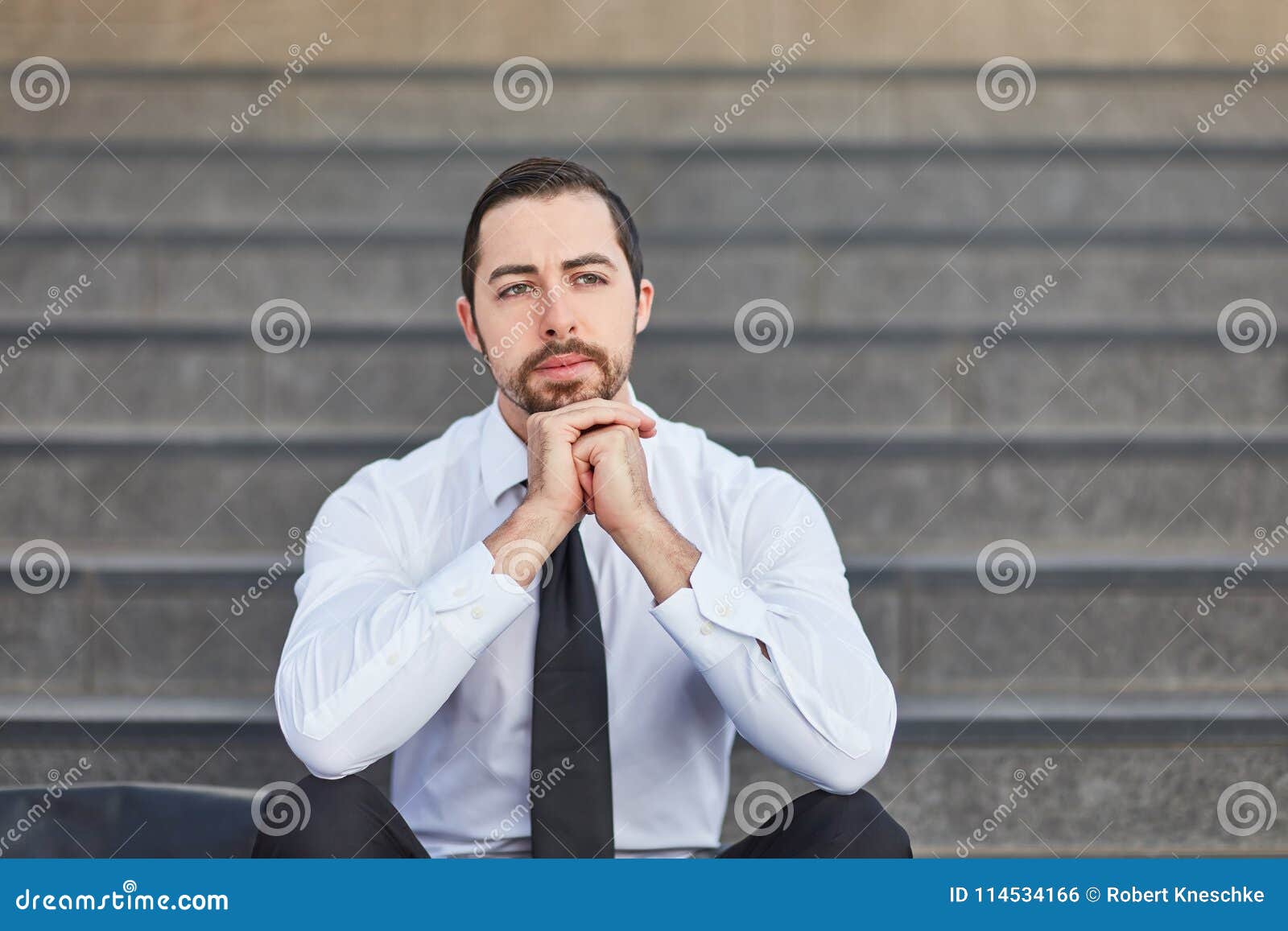 Business man with daydream stock photo. Image of break - 114534166