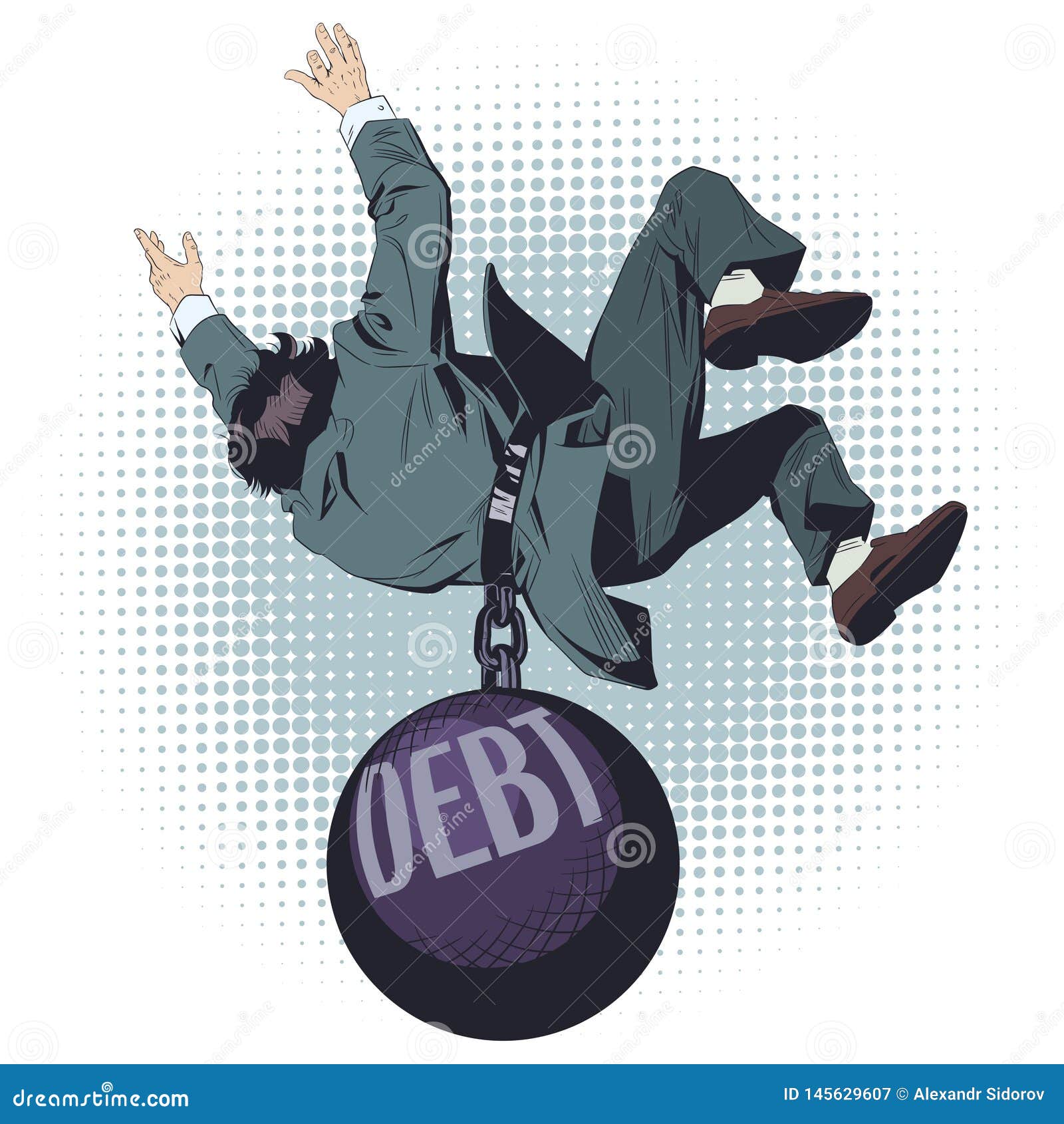Business Man with Debt. Stock Illustration Stock Vector - Illustration ...
